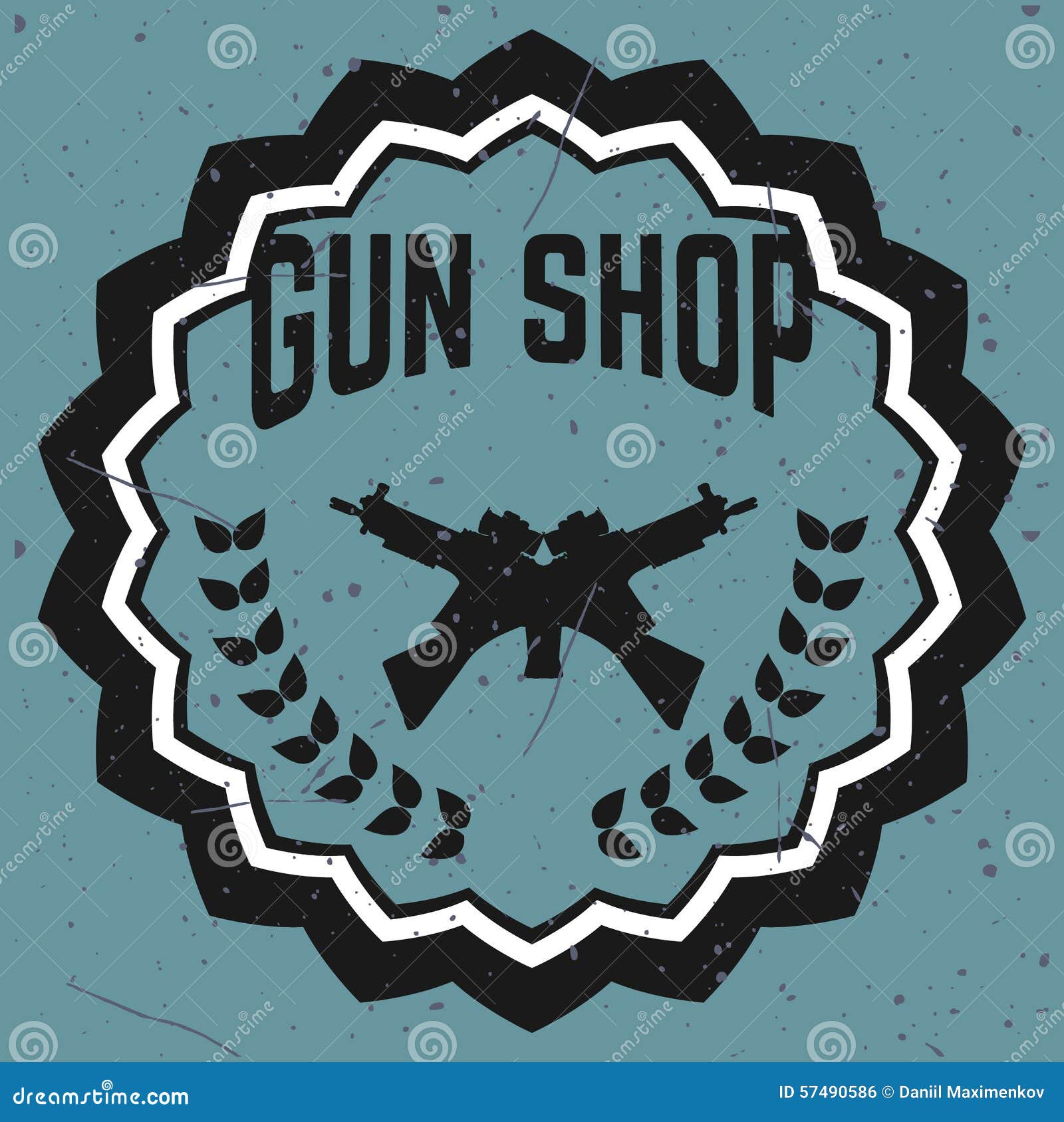 Gun Shop Logotypes and Badges Vector Set Stock Vector - Illustration of ...