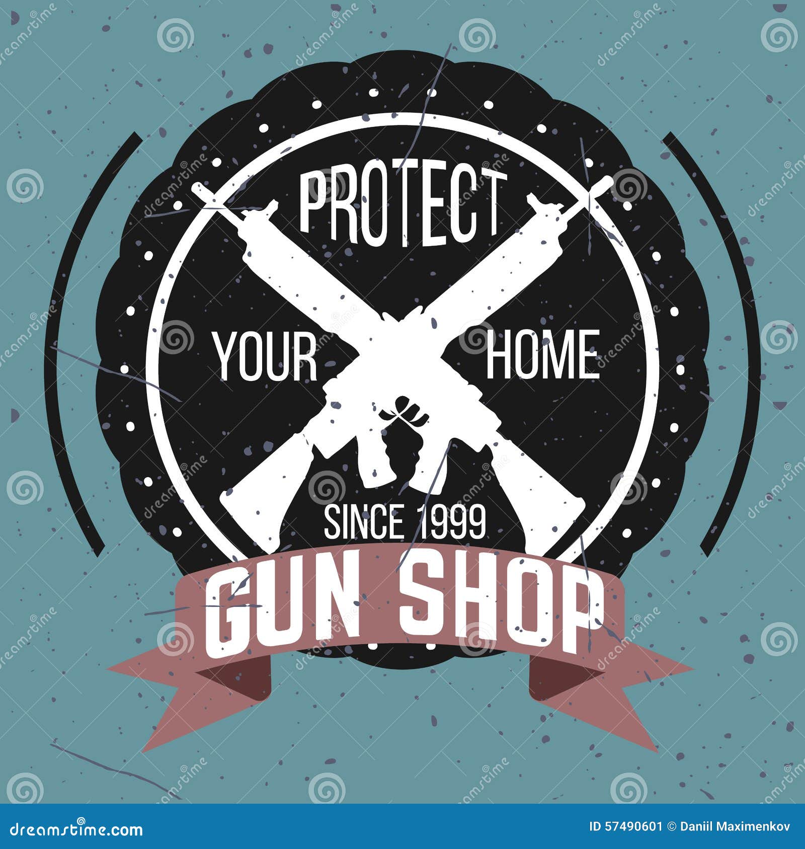 Gun Shop Logotypes and Badges Vector Set Stock Vector - Illustration of ...