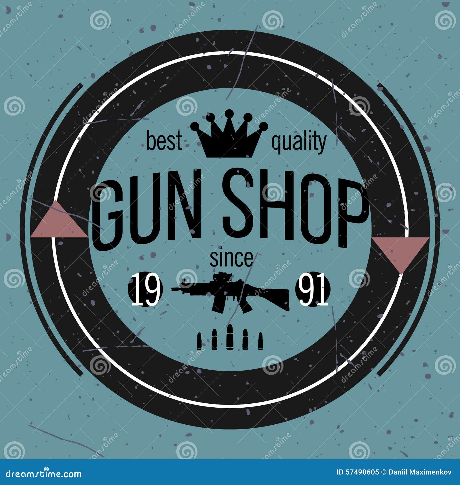 Gun Shop Logotypes and Badges Vector Set Stock Vector - Illustration of ...