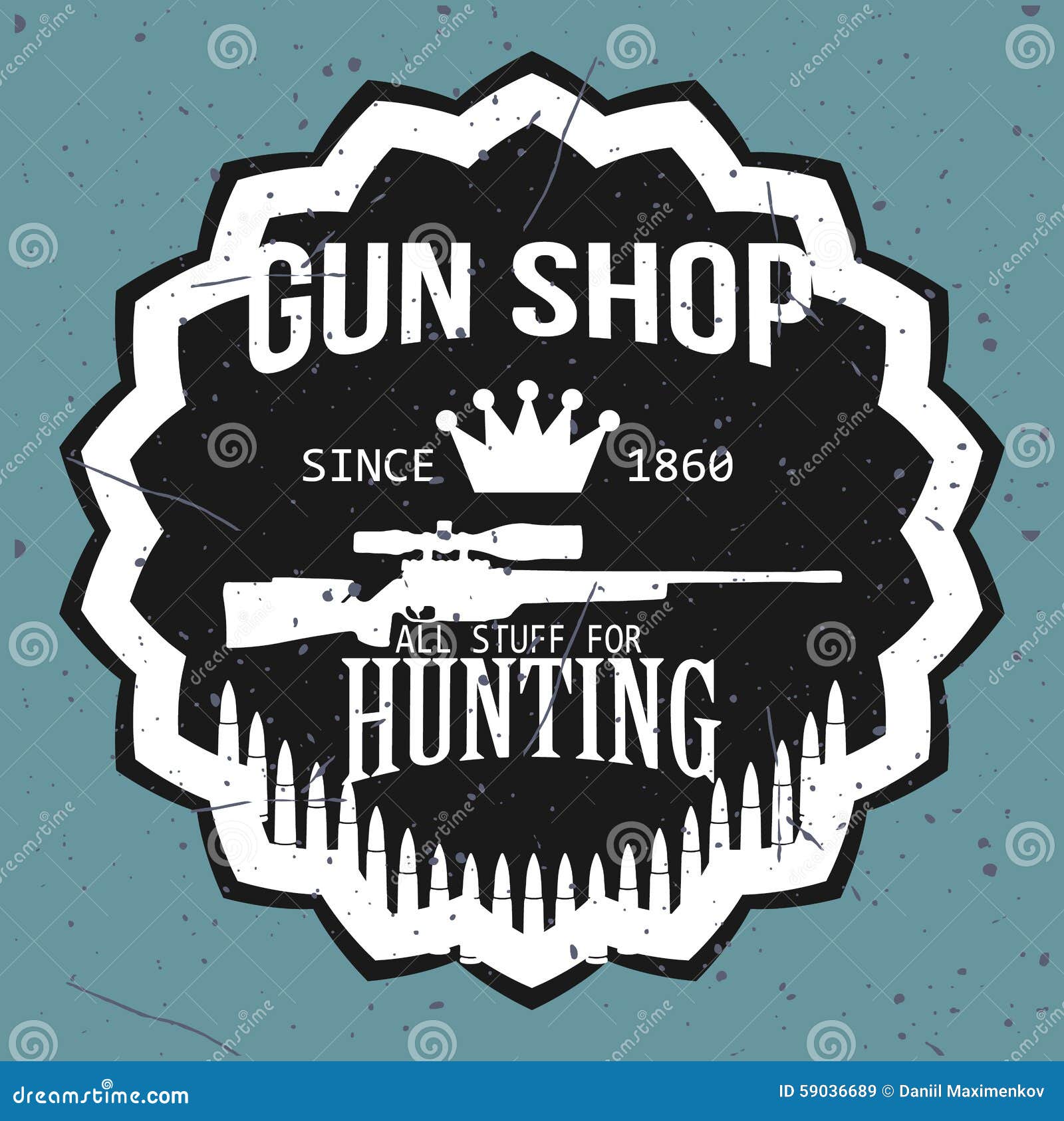 Gun Shop Logotypes and Badges Vector Set Stock Vector - Illustration of ...