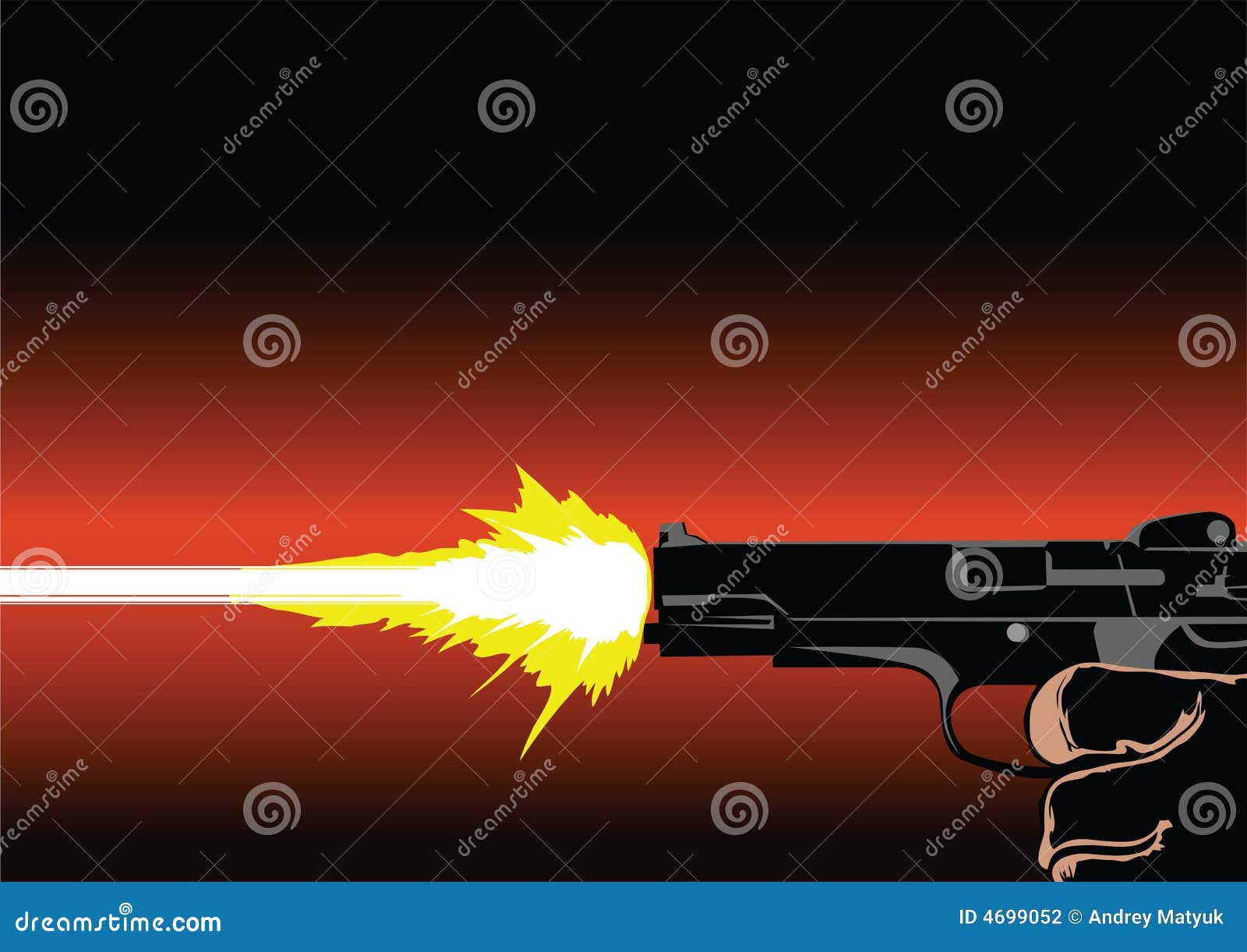 Gun shot stock vector. Illustration of shot, hand, weapon - 4699052