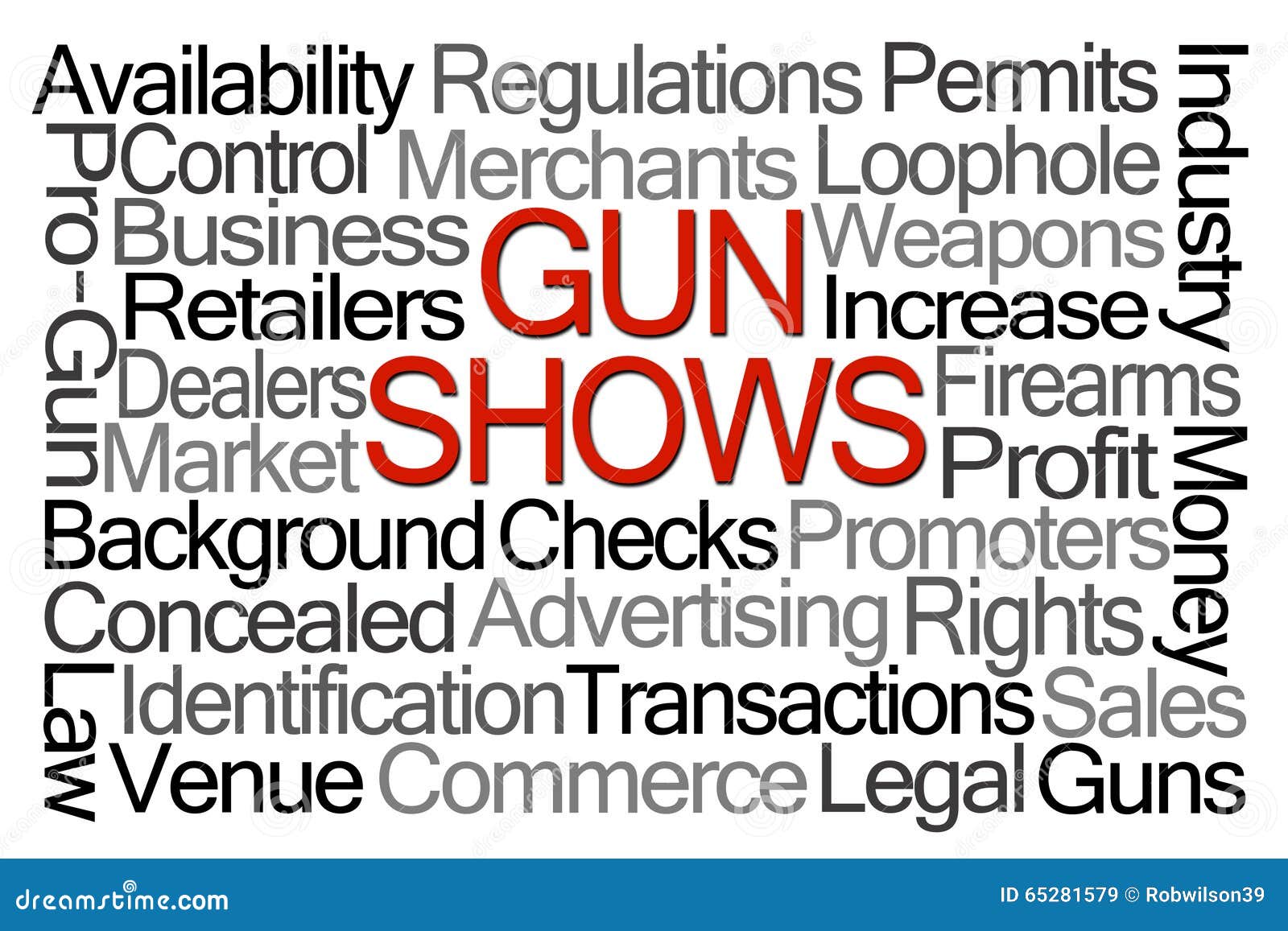 Gun Shows Word Cloud stock illustration. Illustration of commerce ...