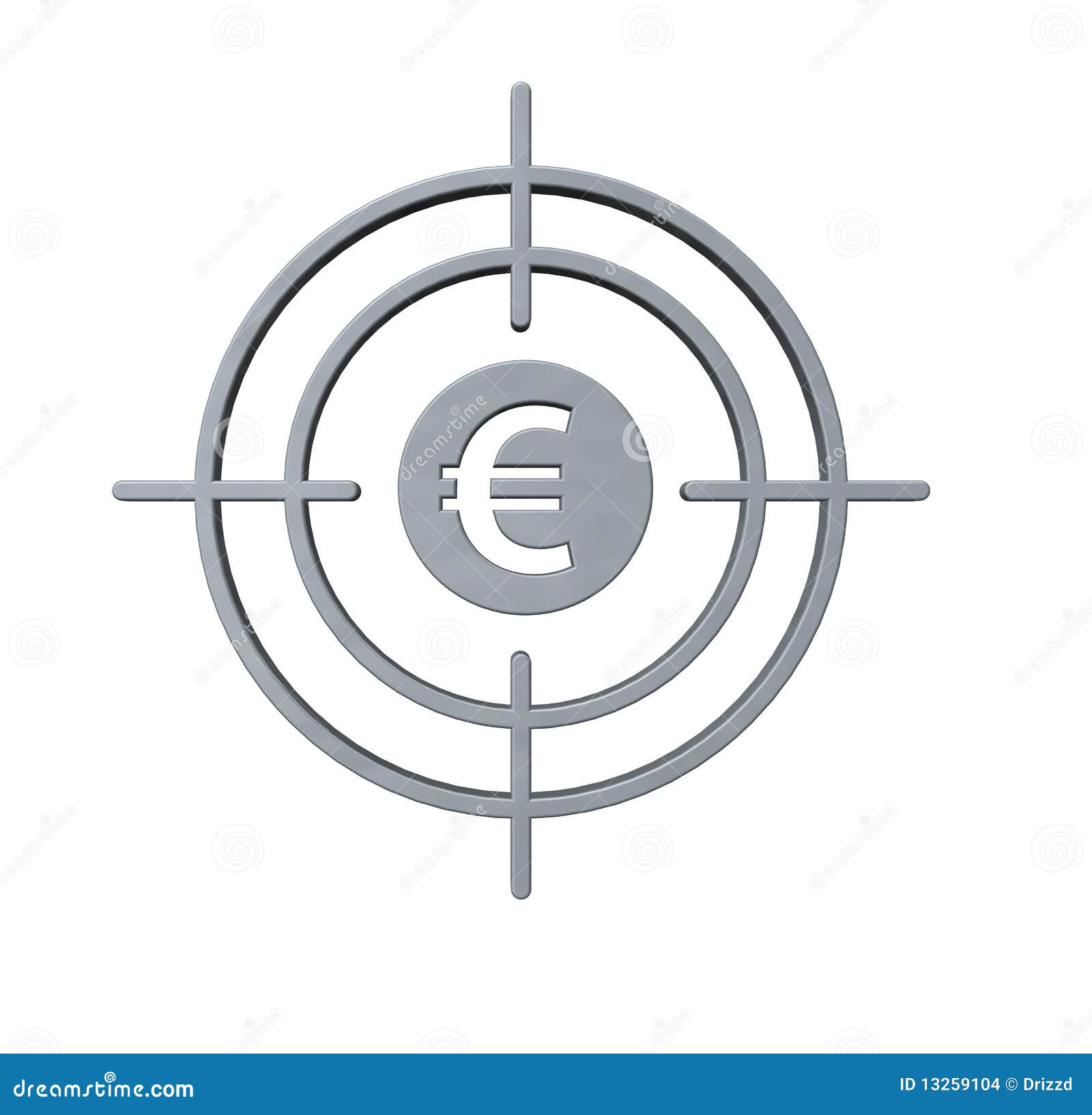 Gun sight with euro symbol stock illustration. Illustration of ...