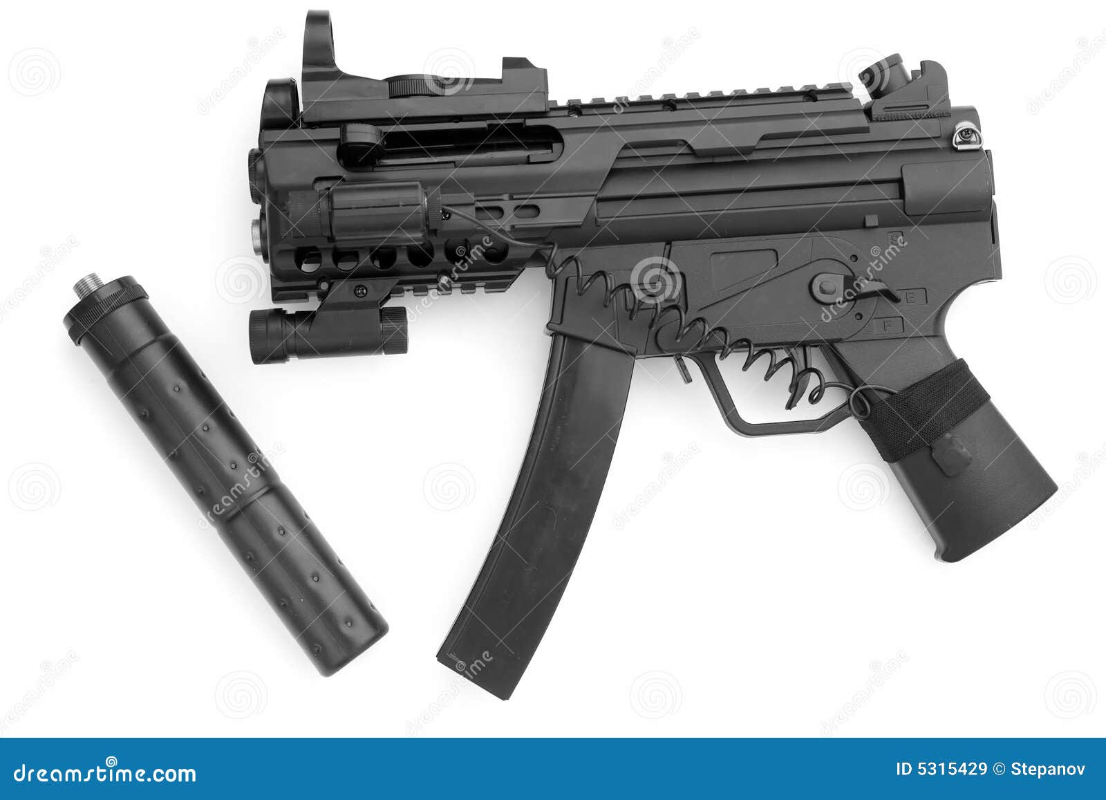 Gun with silencer stock image. Image of sniper, shooting - 5315429