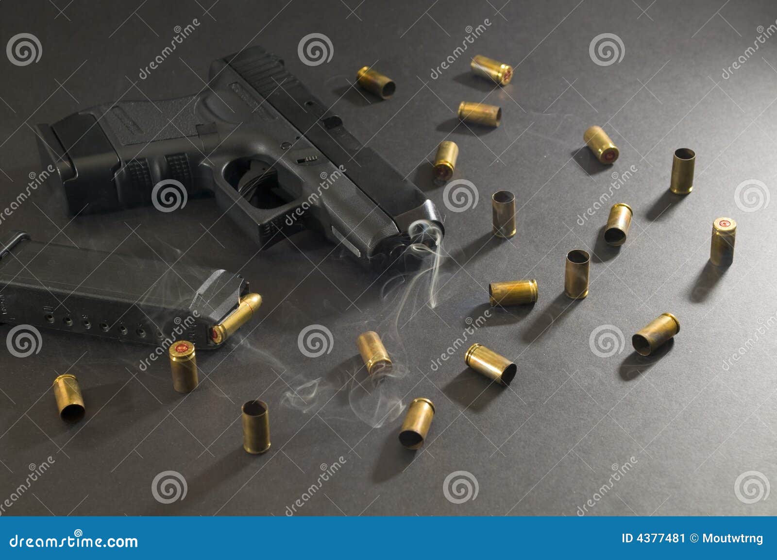 Gun smoke stock image. Image of assault, glock, black - 4377481