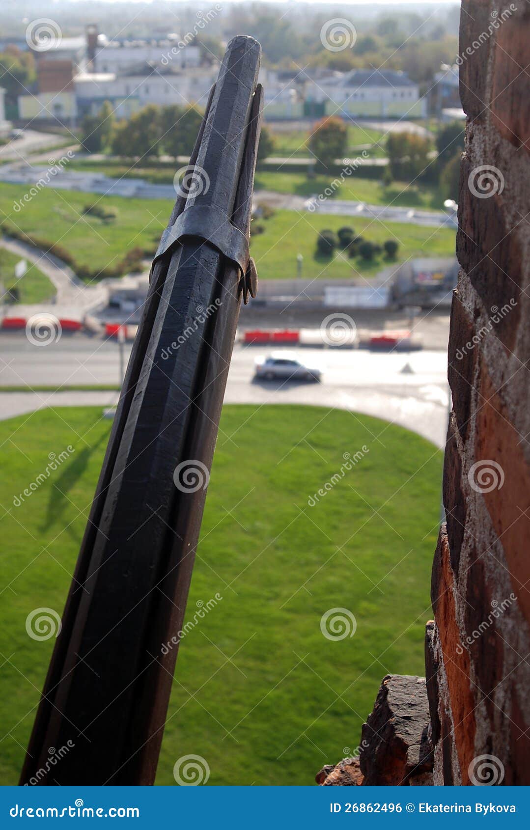 A Gun Sticking Out of the Window. Stock Photo - Image of wall, kolomna ...