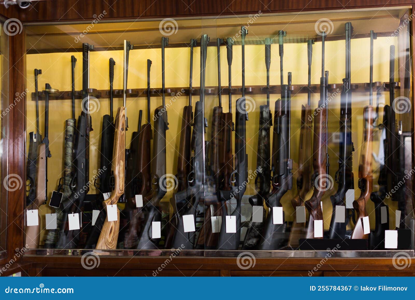 Gun Store Interior with Specialized Rifles Stock Image - Image of ...