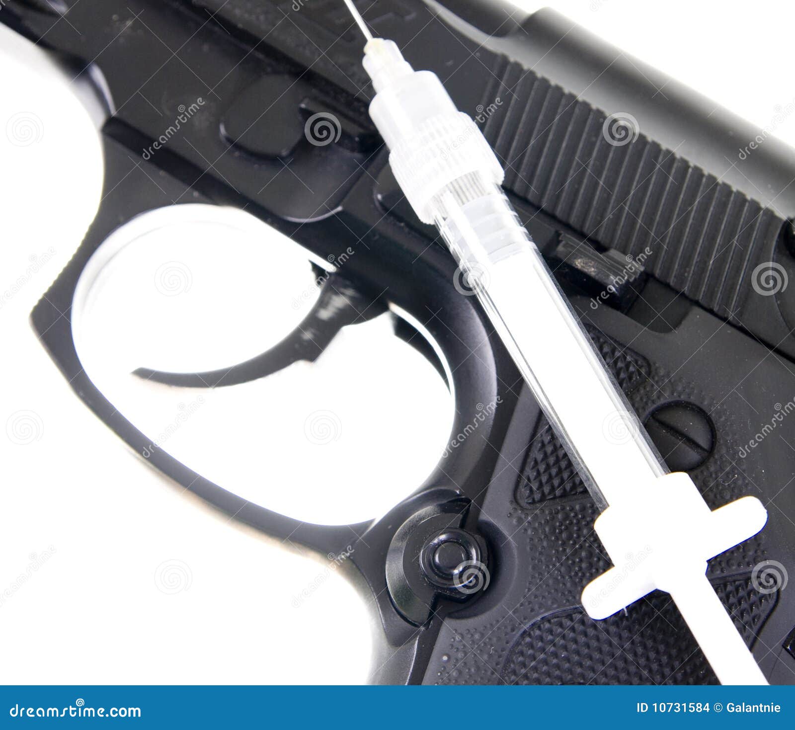 Gun and syringe stock photo. Image of black, weapon, crime - 10731584