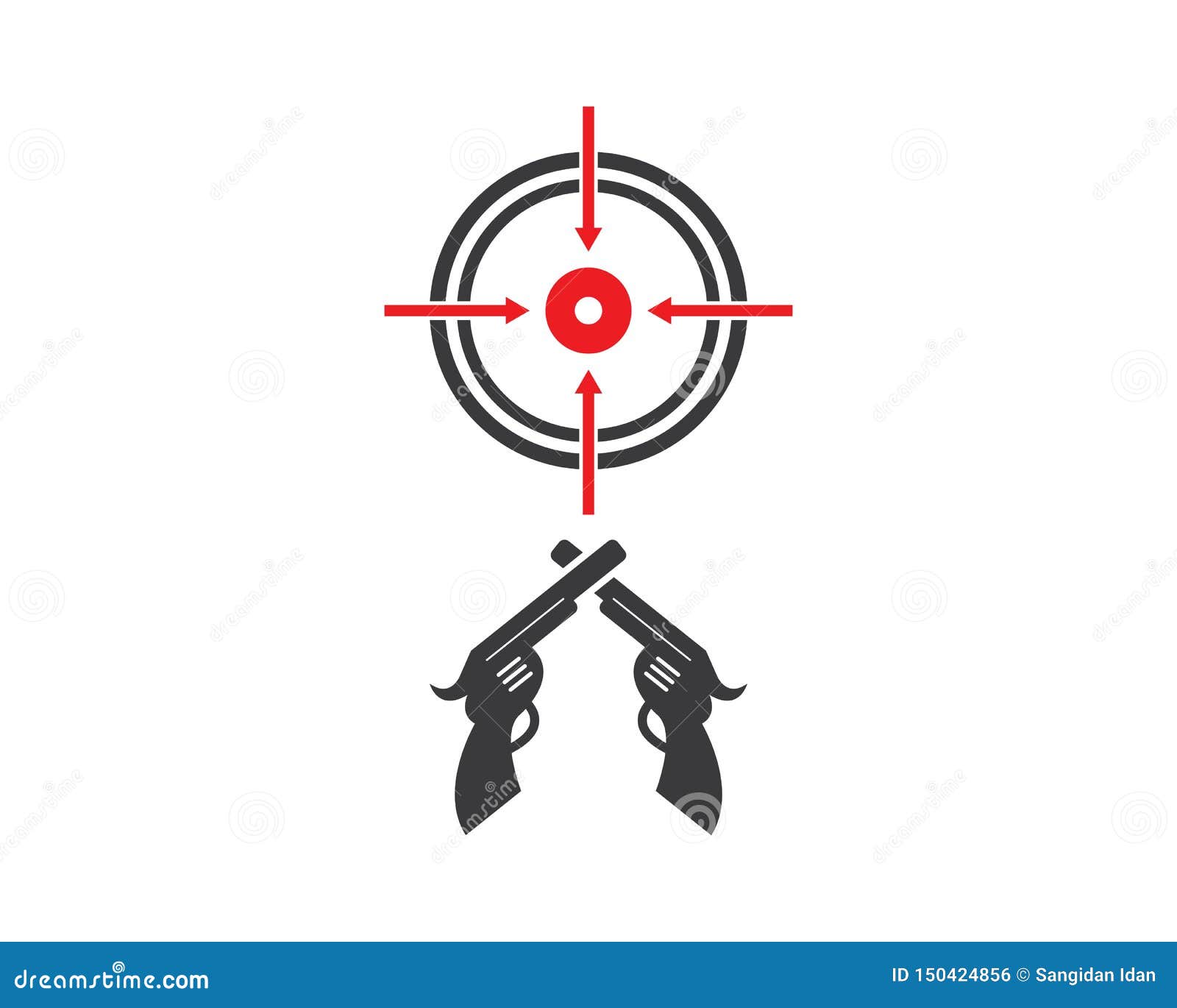 Gun target icon vector stock vector. Illustration of military - 150424856