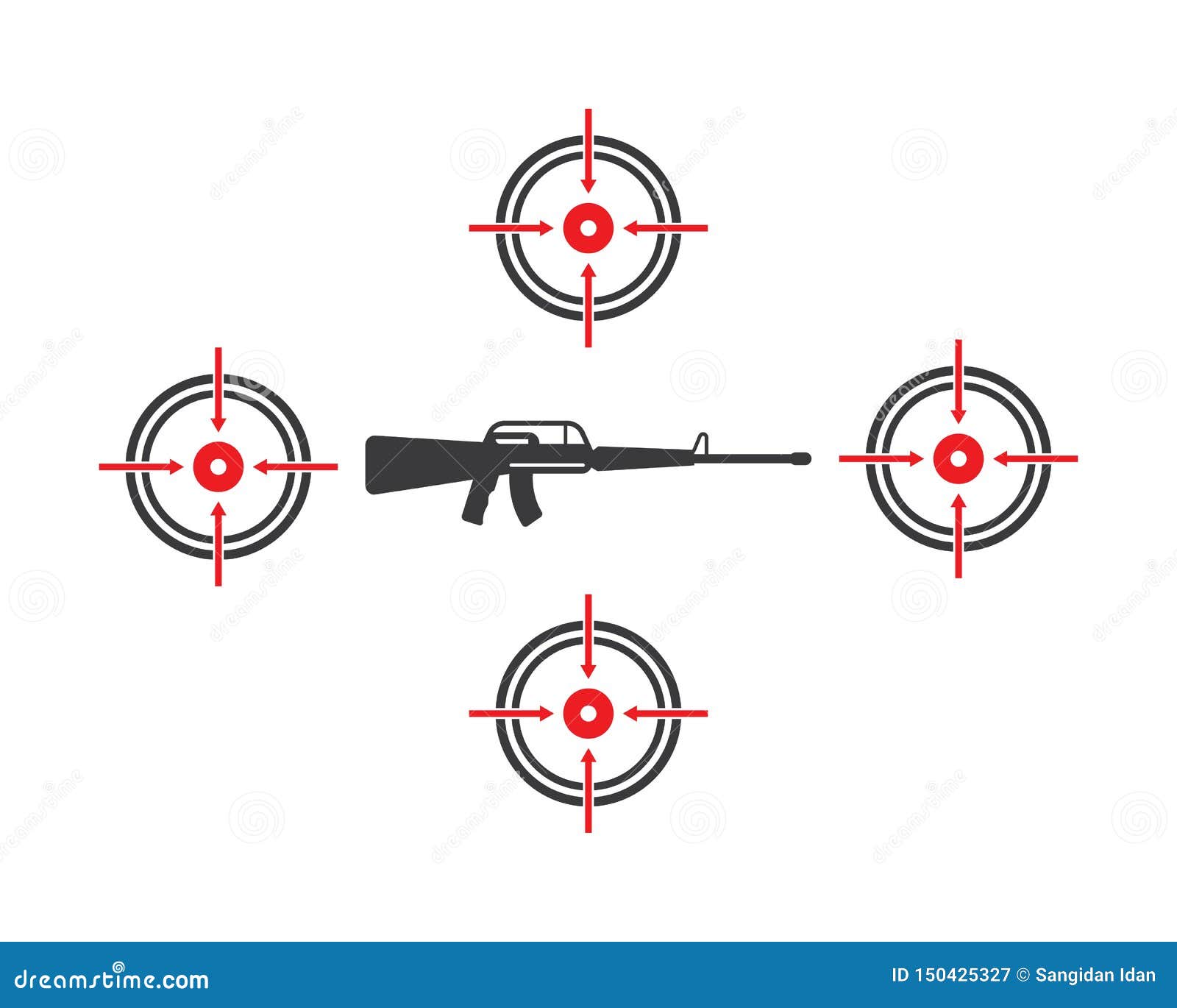 Gun target icon vector stock vector. Illustration of focus - 150425327