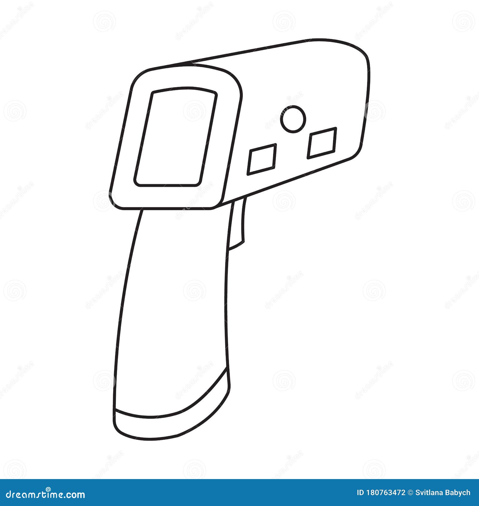 Gun Thermometer Vector Icon.Outline Vector Icon Isolated on White ...