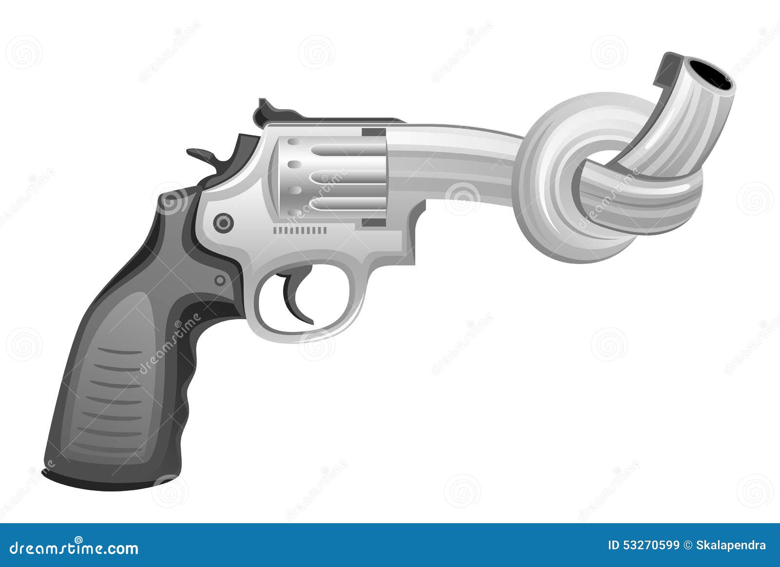 Gun With Tied Barrel Cartoon Vector | CartoonDealer.com #80278831