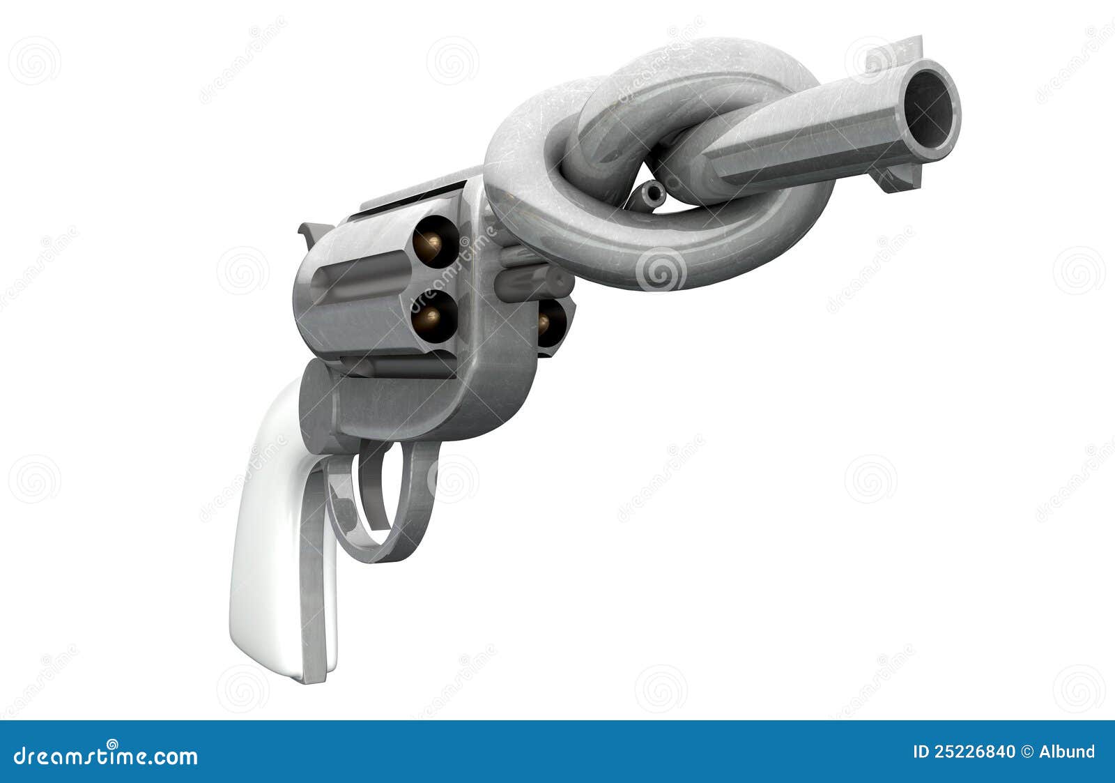 Gun with Twisted Barrel stock illustration. Illustration of tied - 25226840