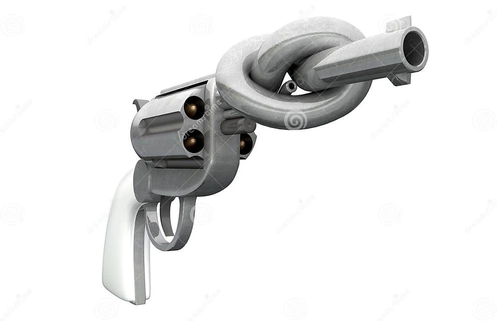 Gun with Twisted Barrel stock illustration. Illustration of tied - 25226840