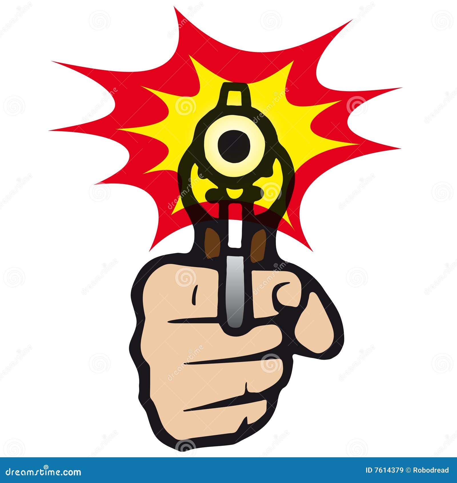 Gun (vector) stock vector. Illustration of firing, aggression - 7614379