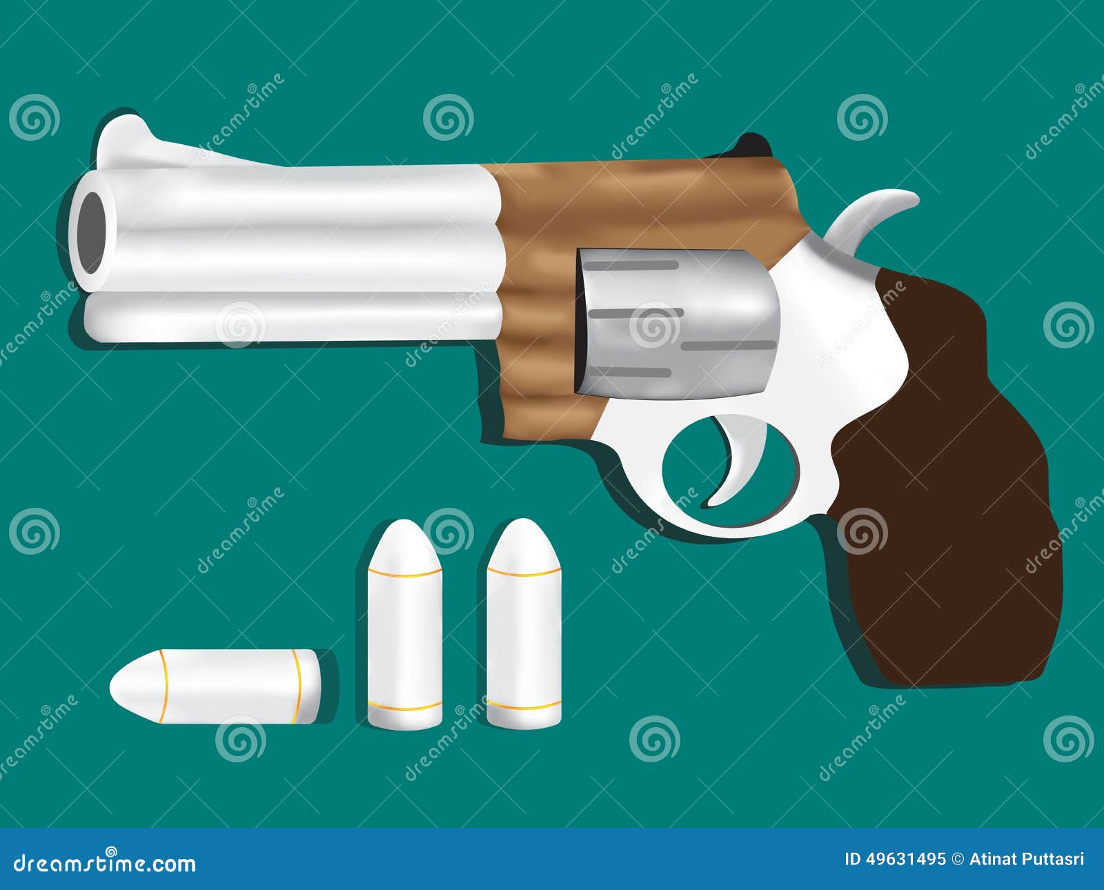 Gun stock vector. Illustration of pistol, revolver, military - 49631495