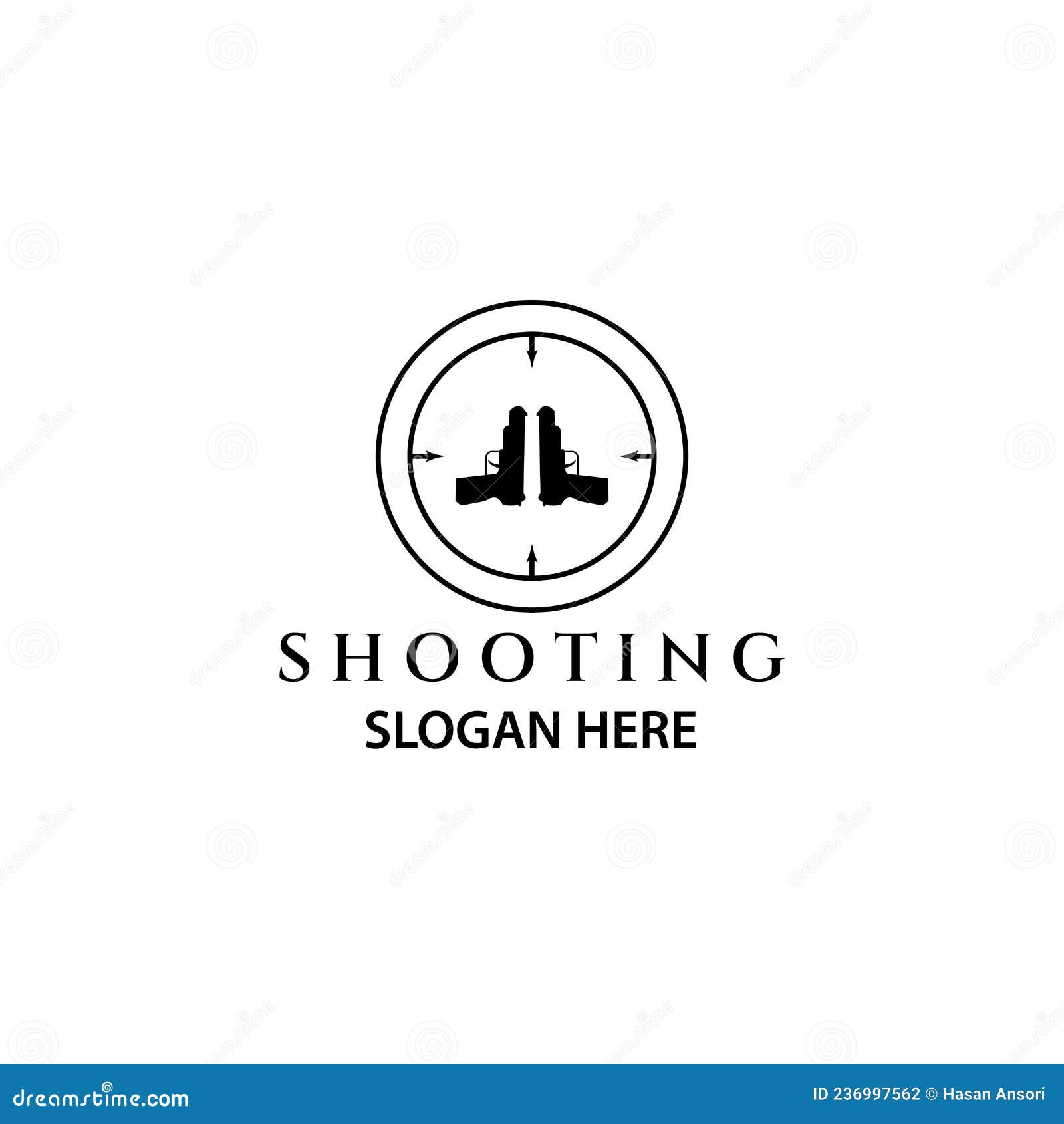 Gun Vintage Logo Vector Illustration Minimalist Icon Design Stock ...