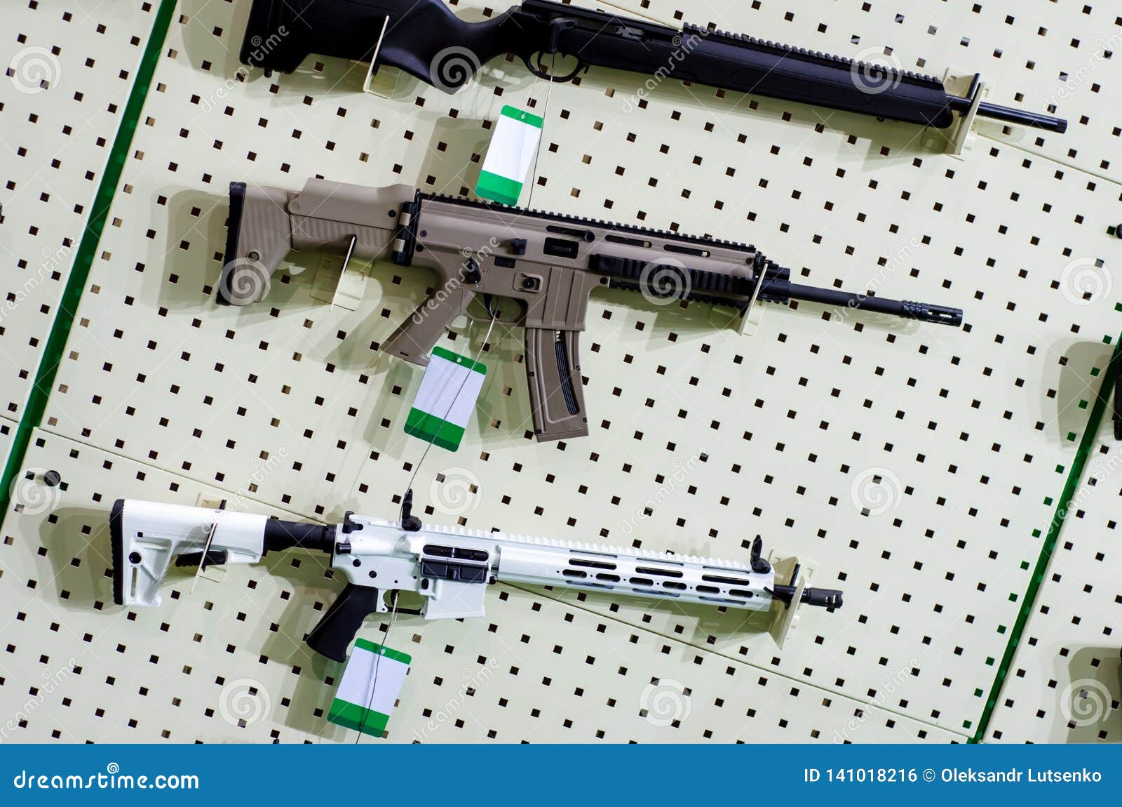 Gun wall rack with rifles stock photo. Image of arsenal - 141018216