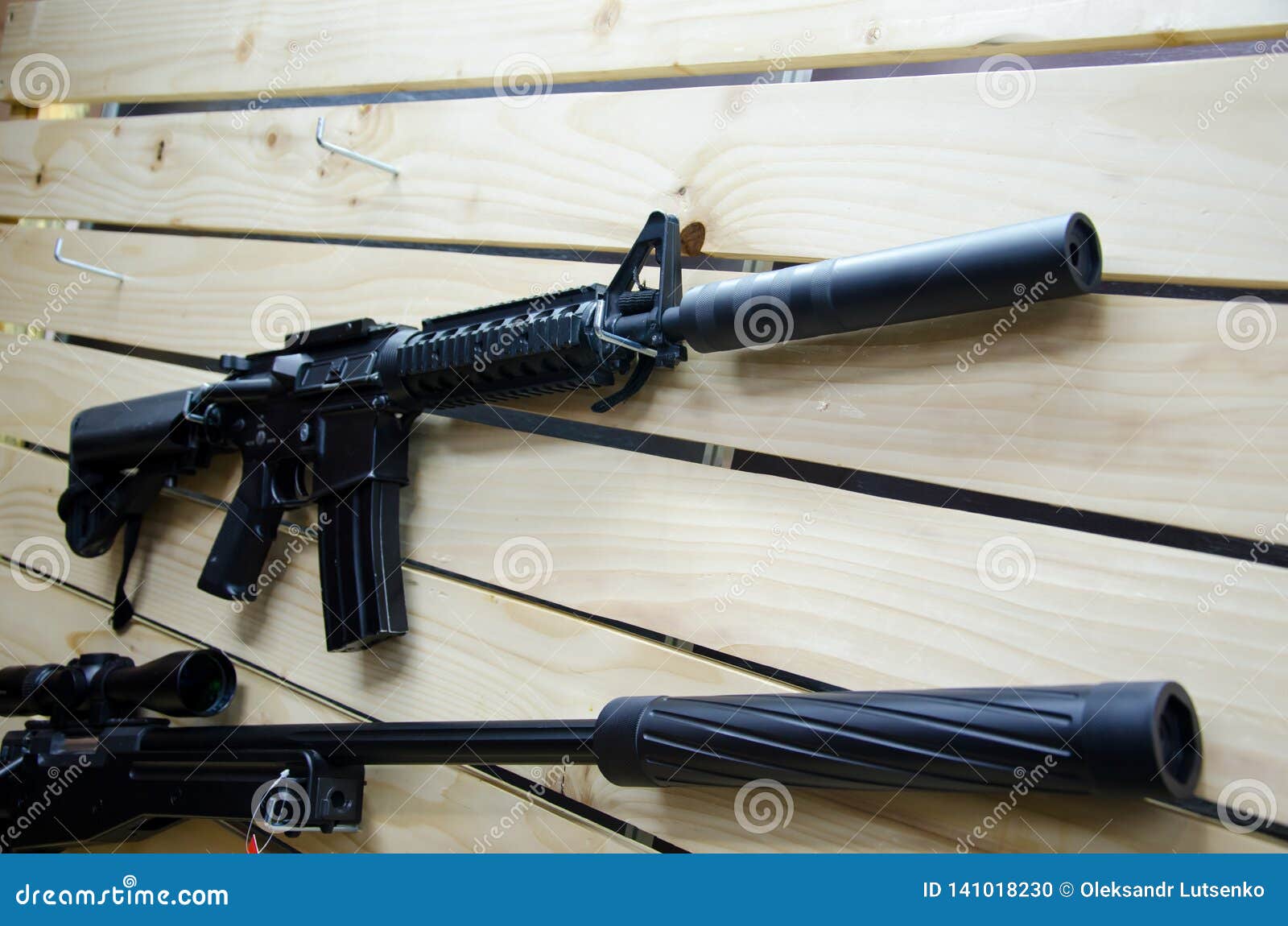 Gun wall rack with rifles stock photo. Image of hobby - 141018230
