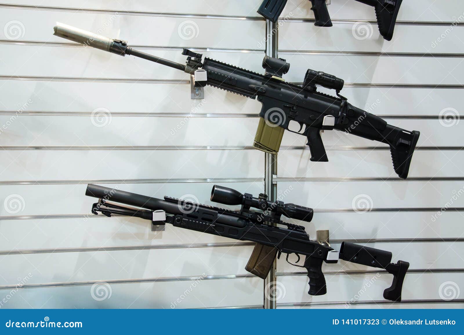 Gun wall rack with rifles stock image. Image of modern - 141017323