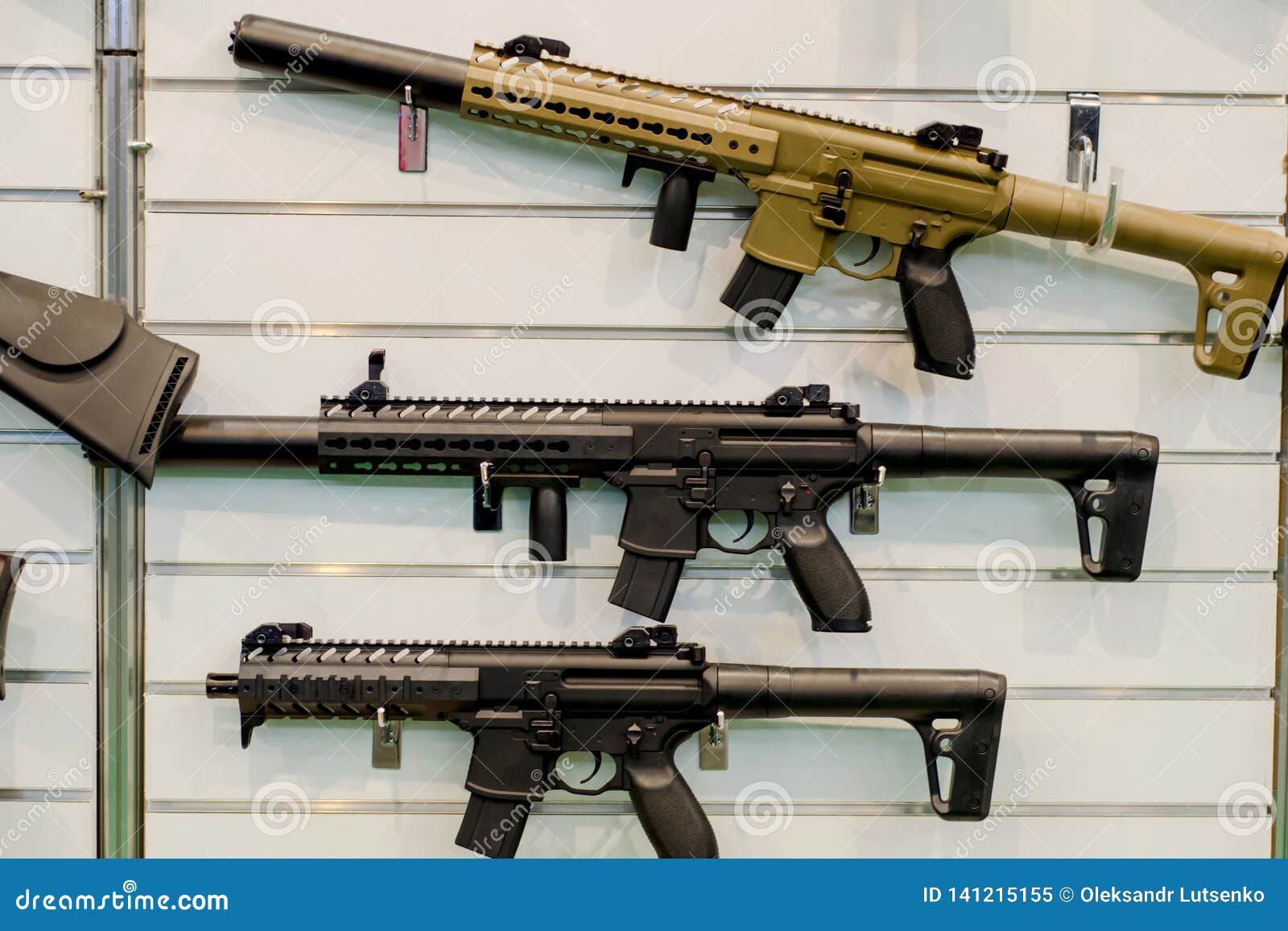 Gun wall rack with rifles stock image. Image of selection - 141215155