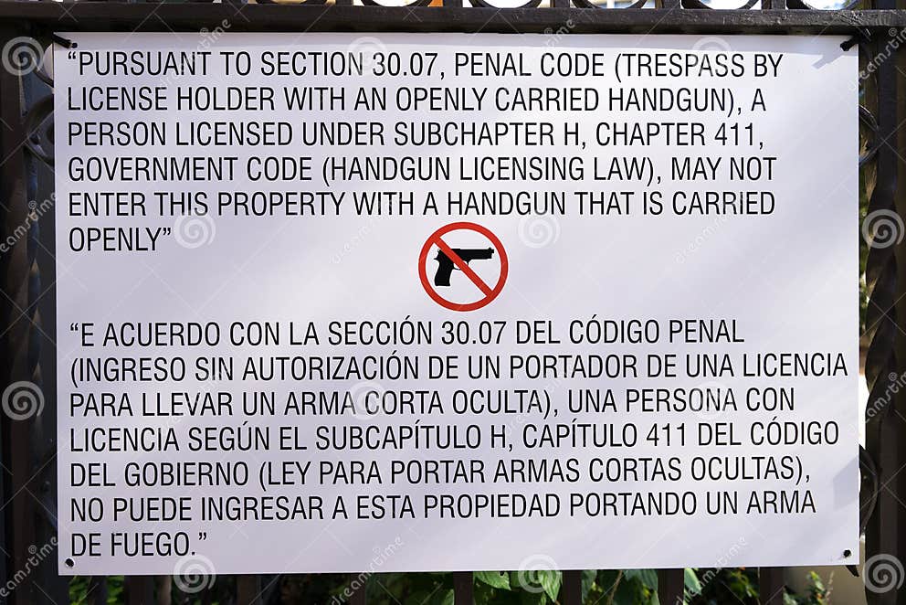Gun warning sign stock image. Image of sign, texas, carry - 102084385