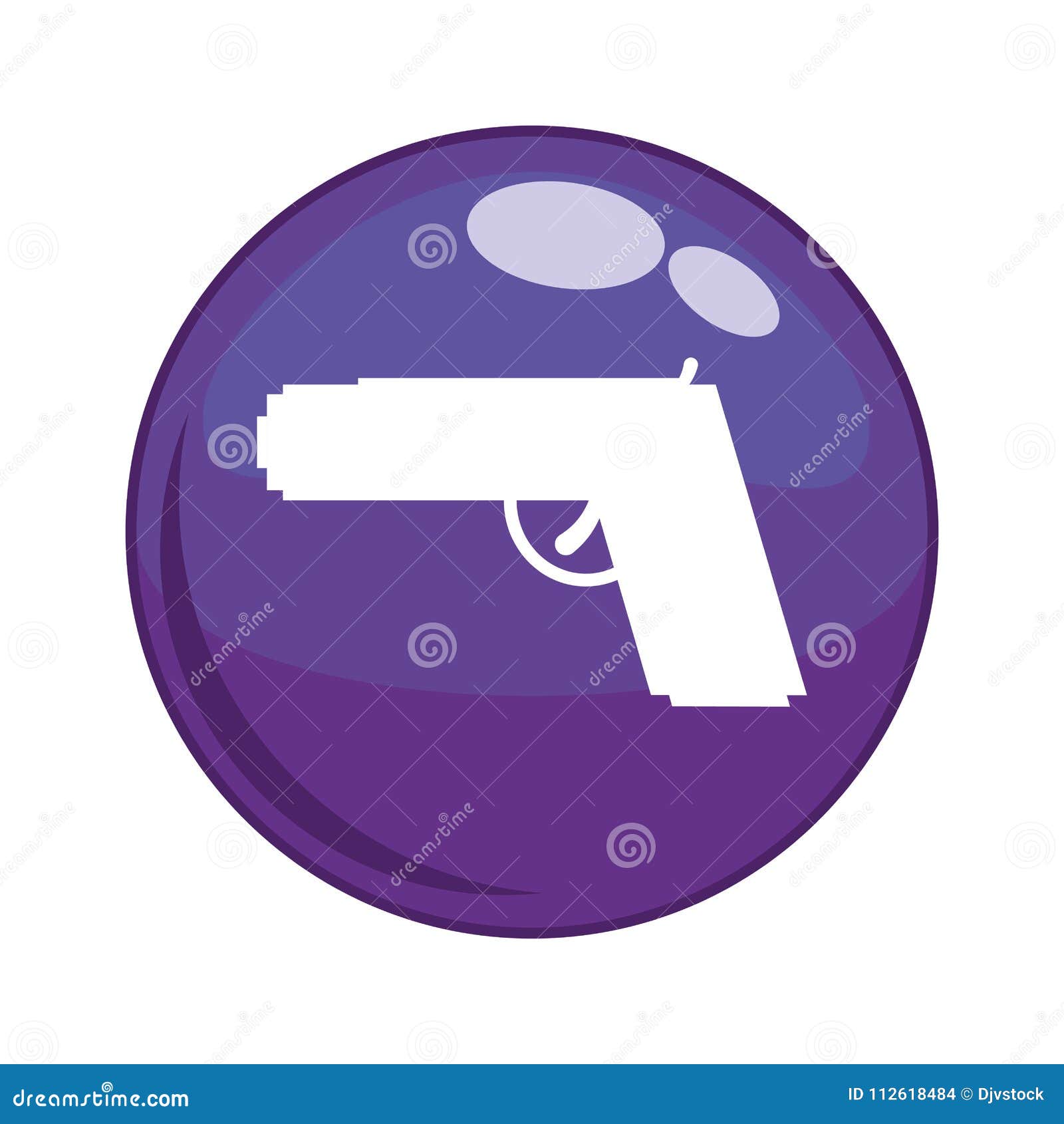 Gun weapon button icon stock vector. Illustration of modern - 112618484