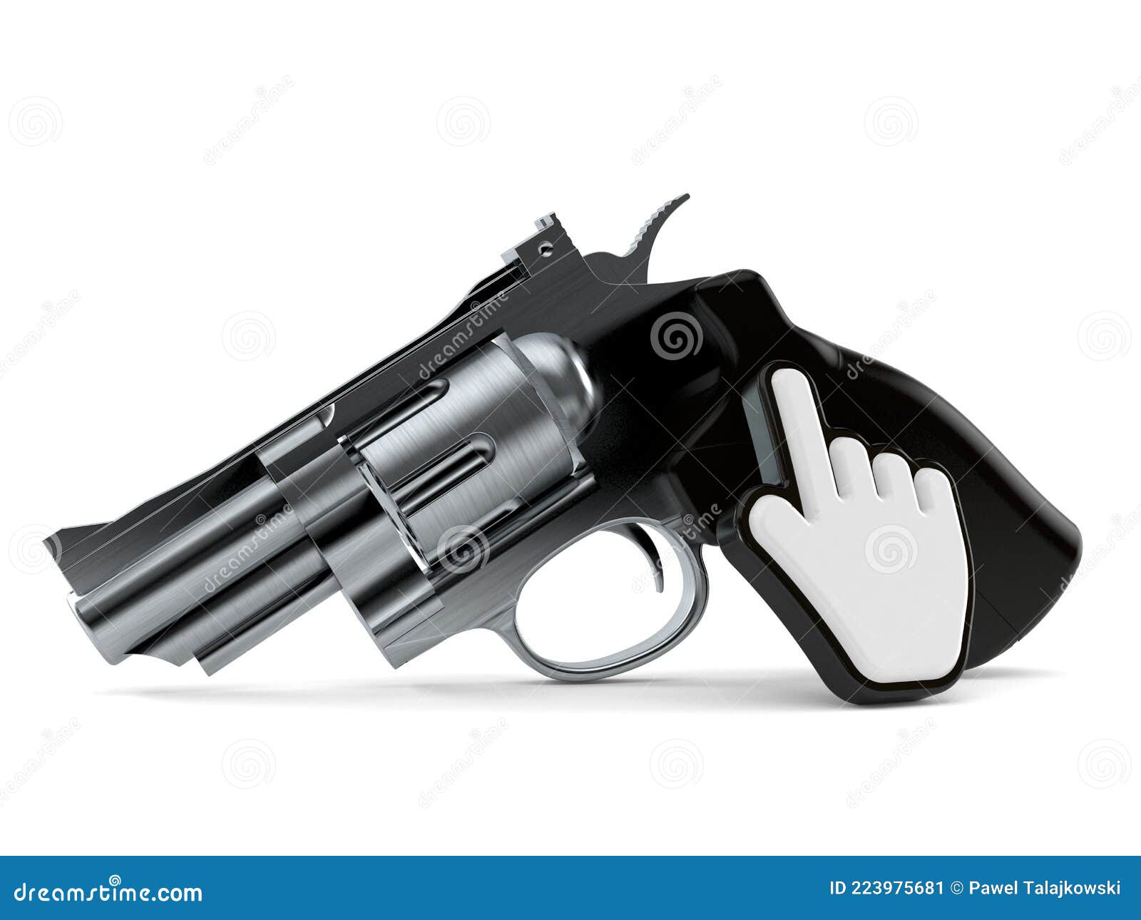 Gun with web cursor stock illustration. Illustration of white - 223975681