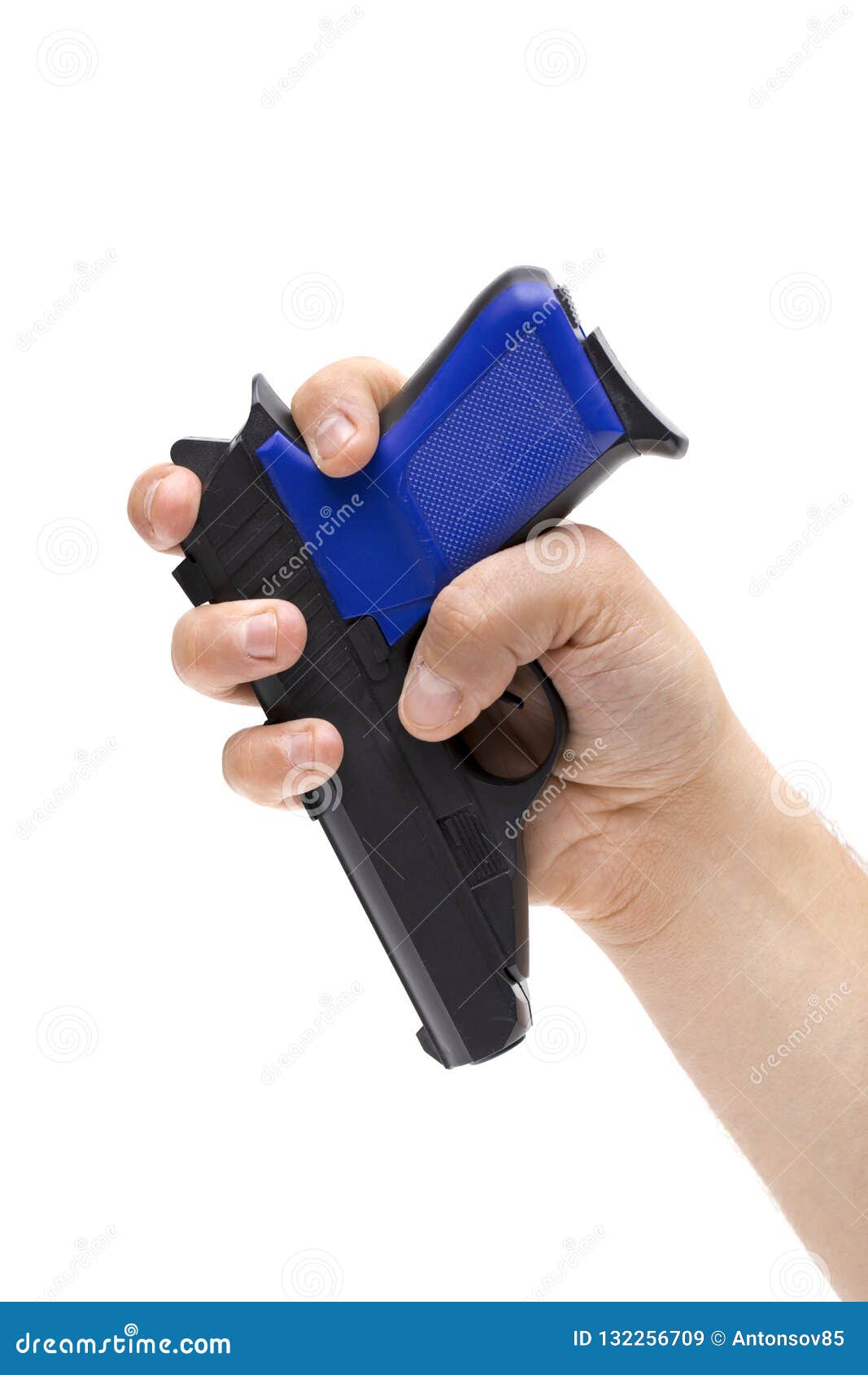 Gun on the White Background Stock Image - Image of hand, protection ...