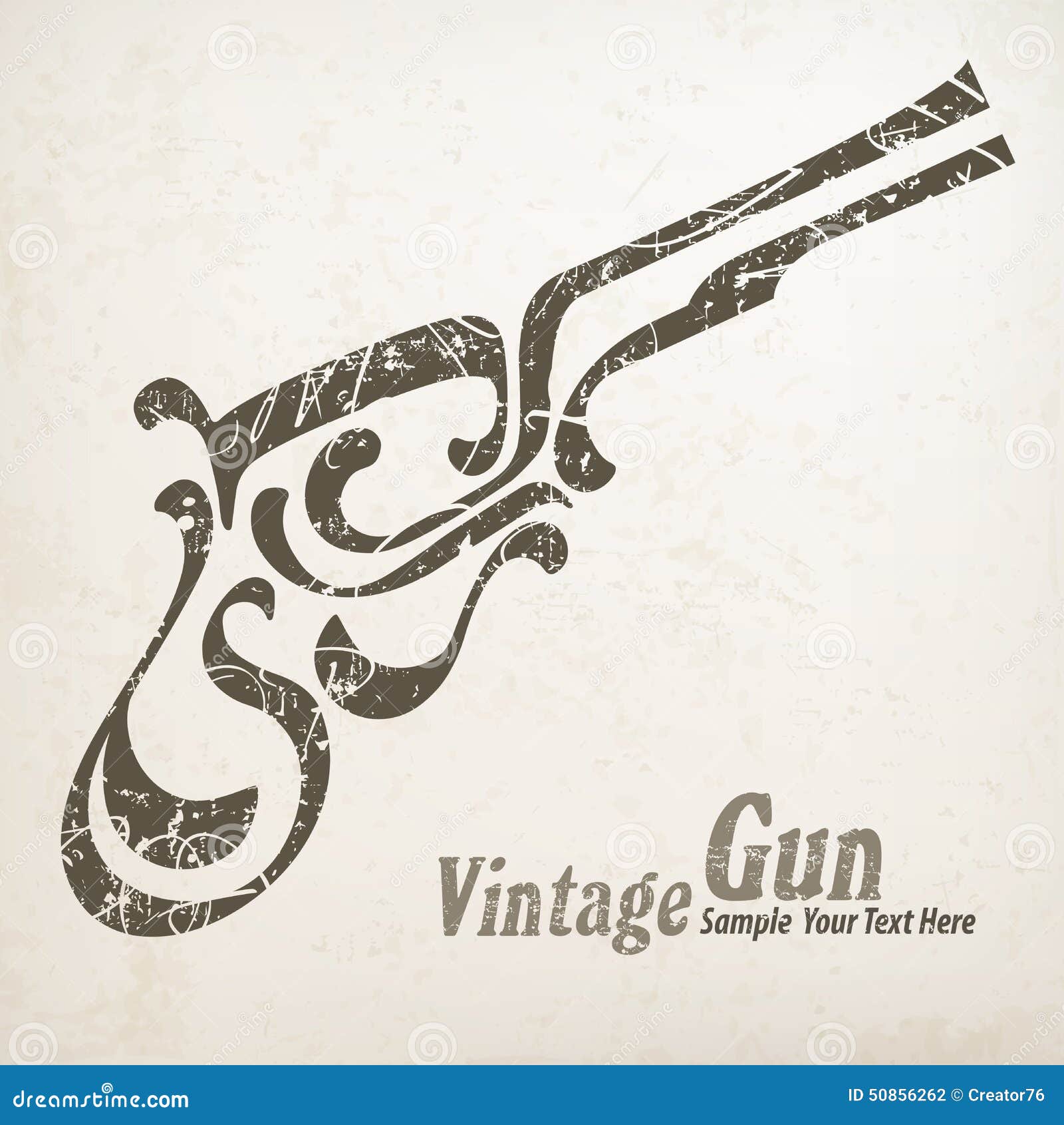 Gun on white stock vector. Illustration of military, weapon - 50856262