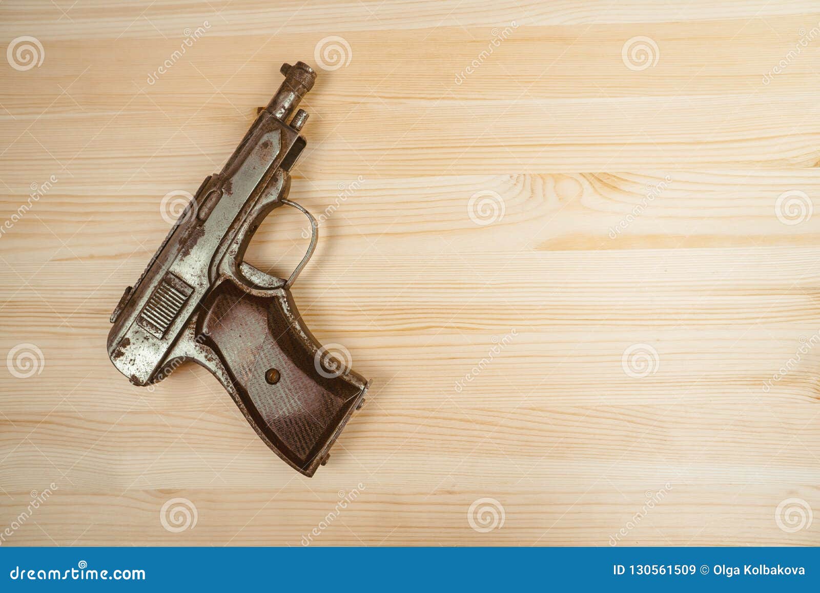 The gun is on the table stock image. Image of amendment - 130561509