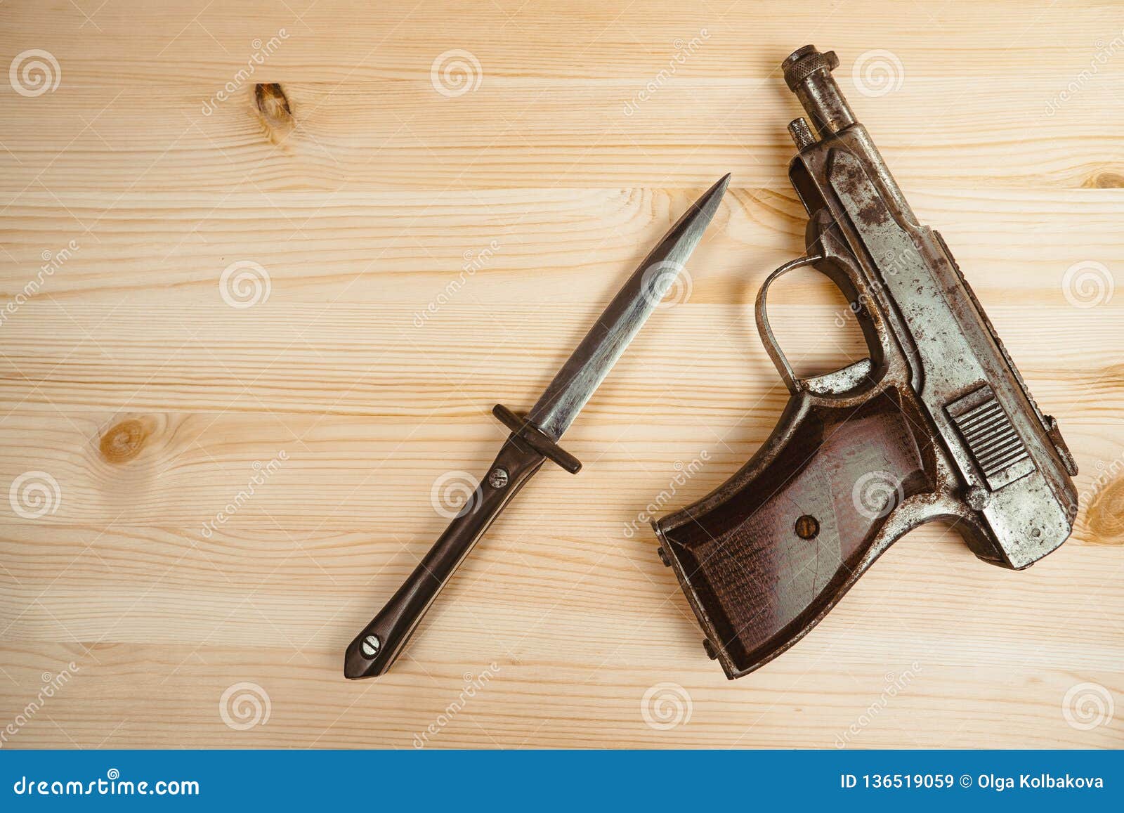 The gun is on the table stock image. Image of control - 136519059