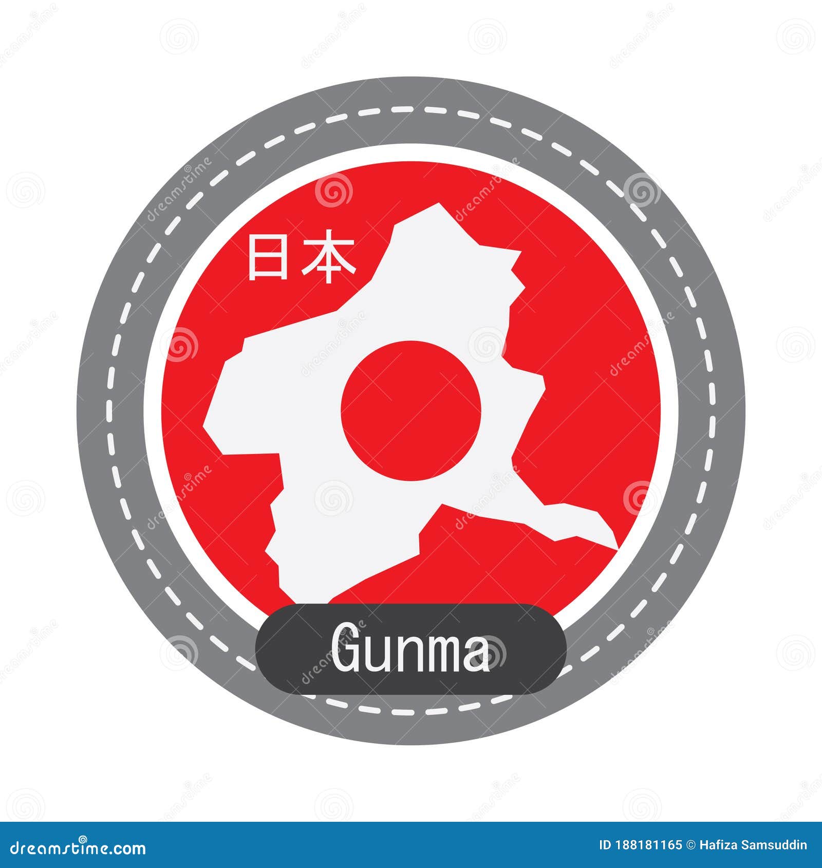 Gunma Map. Vector Illustration Decorative Design Stock Vector ...