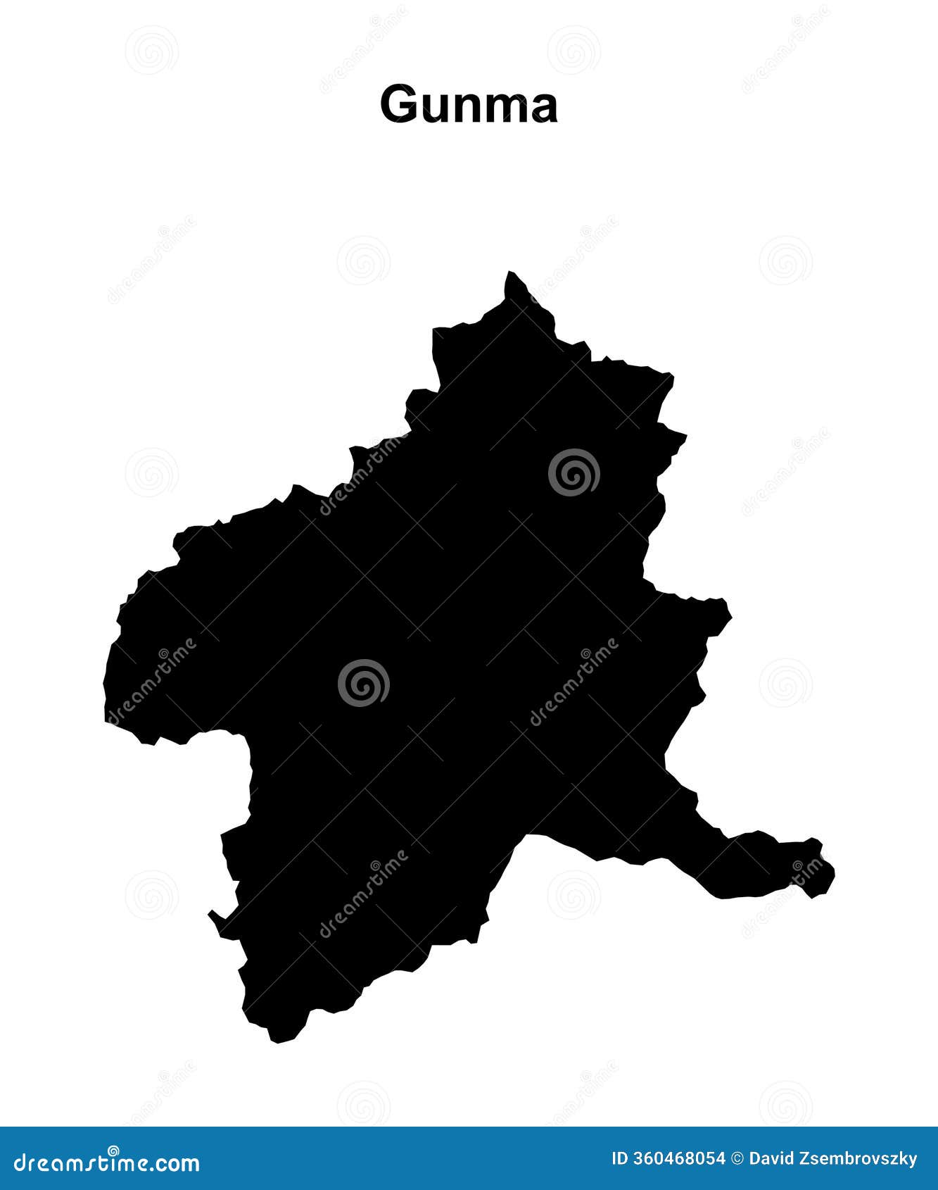 Gunma outline map stock illustration. Illustration of silhouette ...