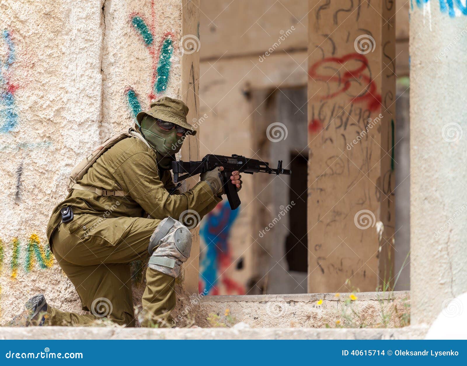 Gunman with AK stock photo. Image of military, defense - 40615714