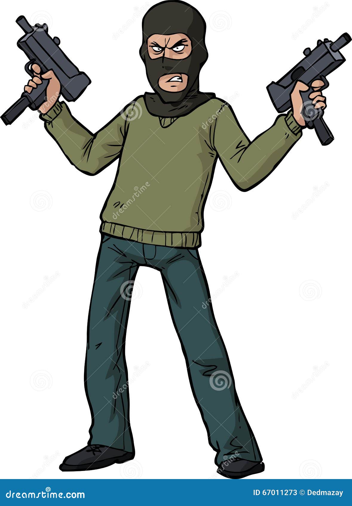 Gunman submachine gun stock vector. Illustration of gangster - 67011273