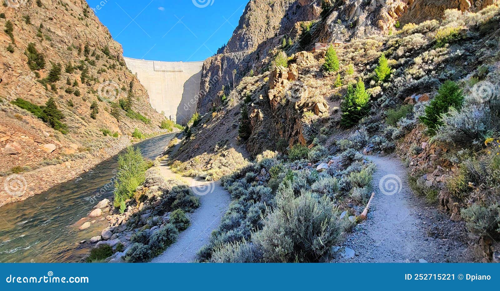The Gunnison River and Dam Cimarron Colorado Stock Image - Image of ...