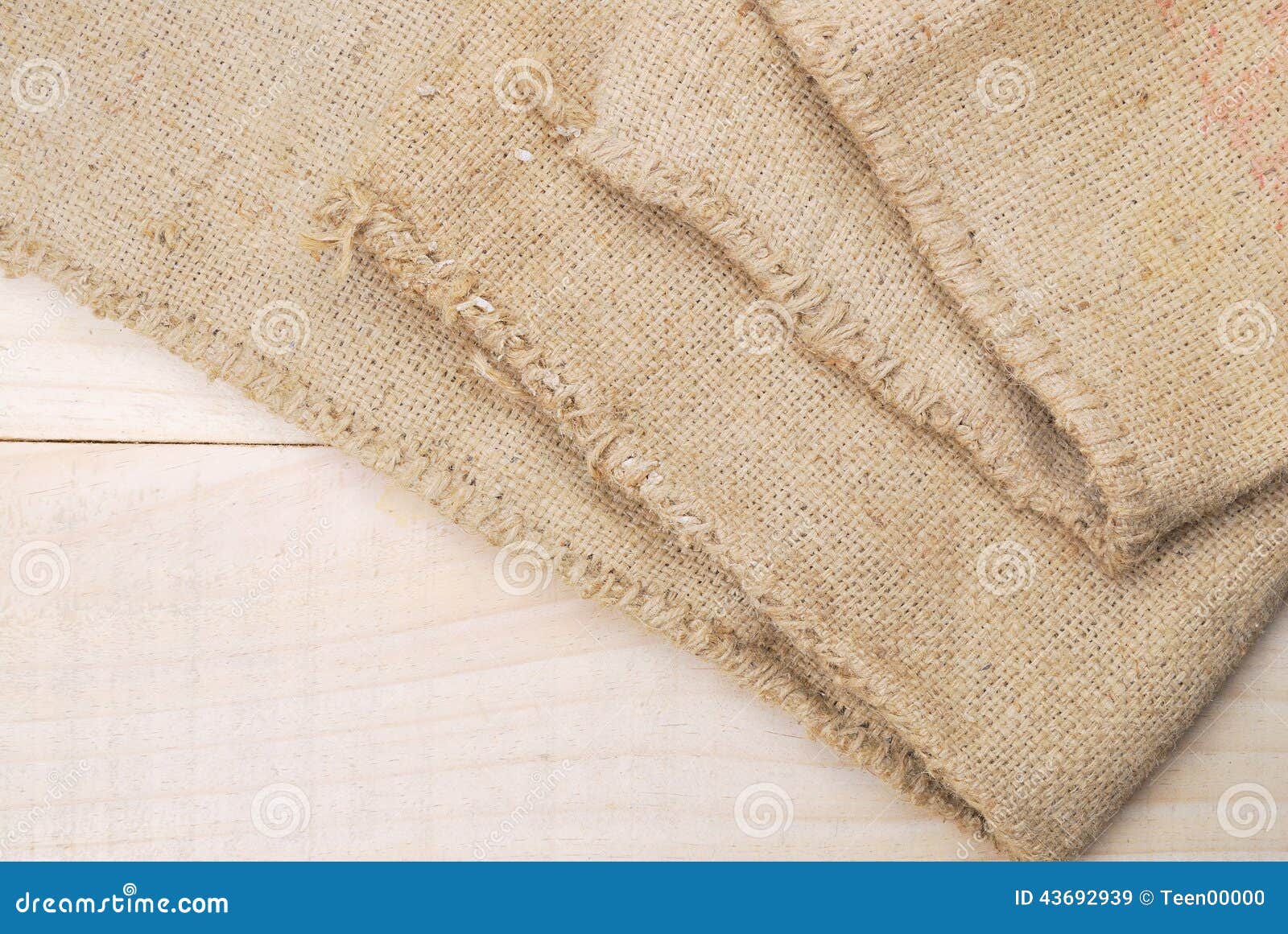 Gunny Sack Texture And Wood Table Background Royalty-Free Stock Photo ...