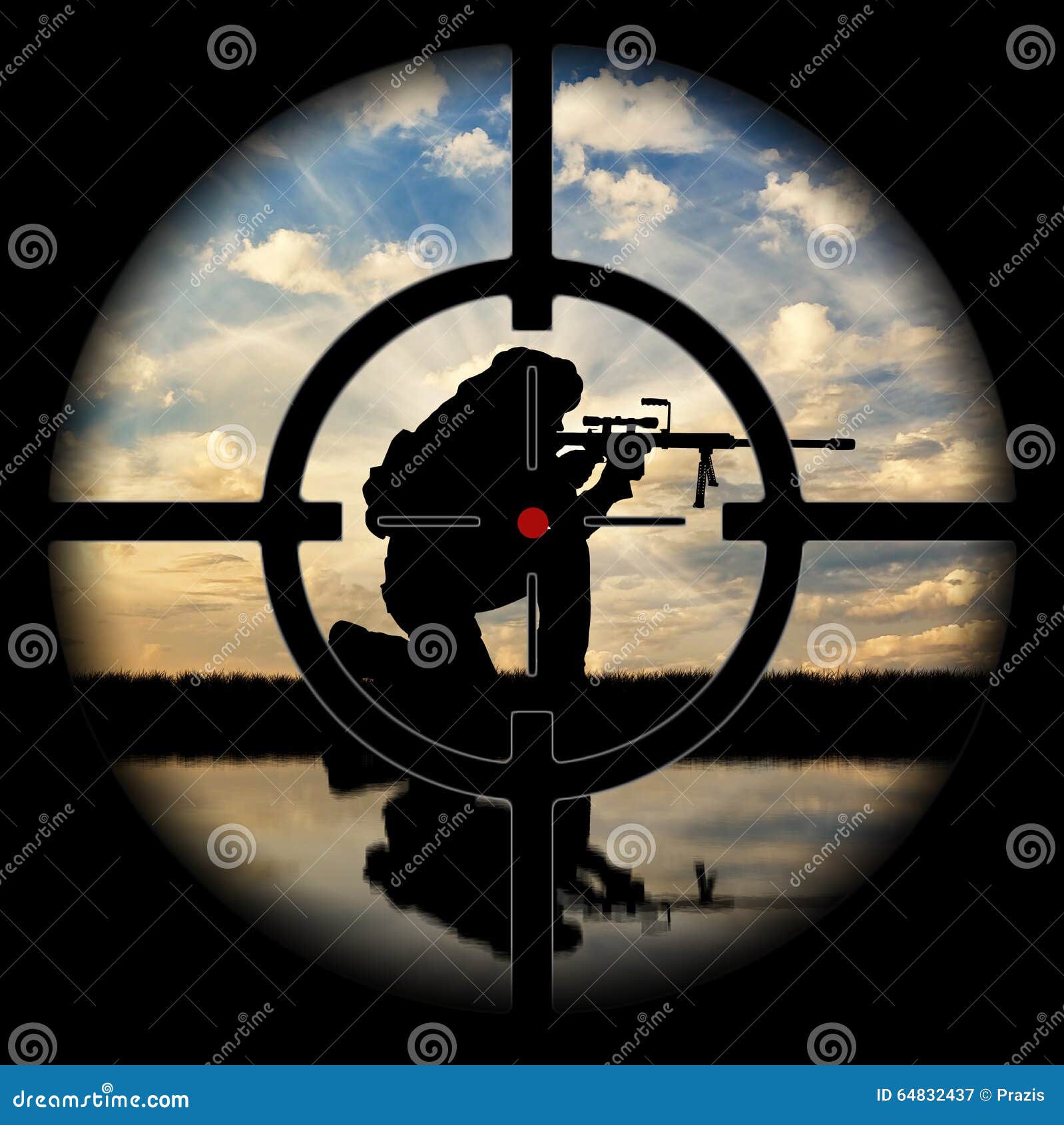 At Gunpoint Terrorist Silhouette Against the Sunset Stock Image - Image ...