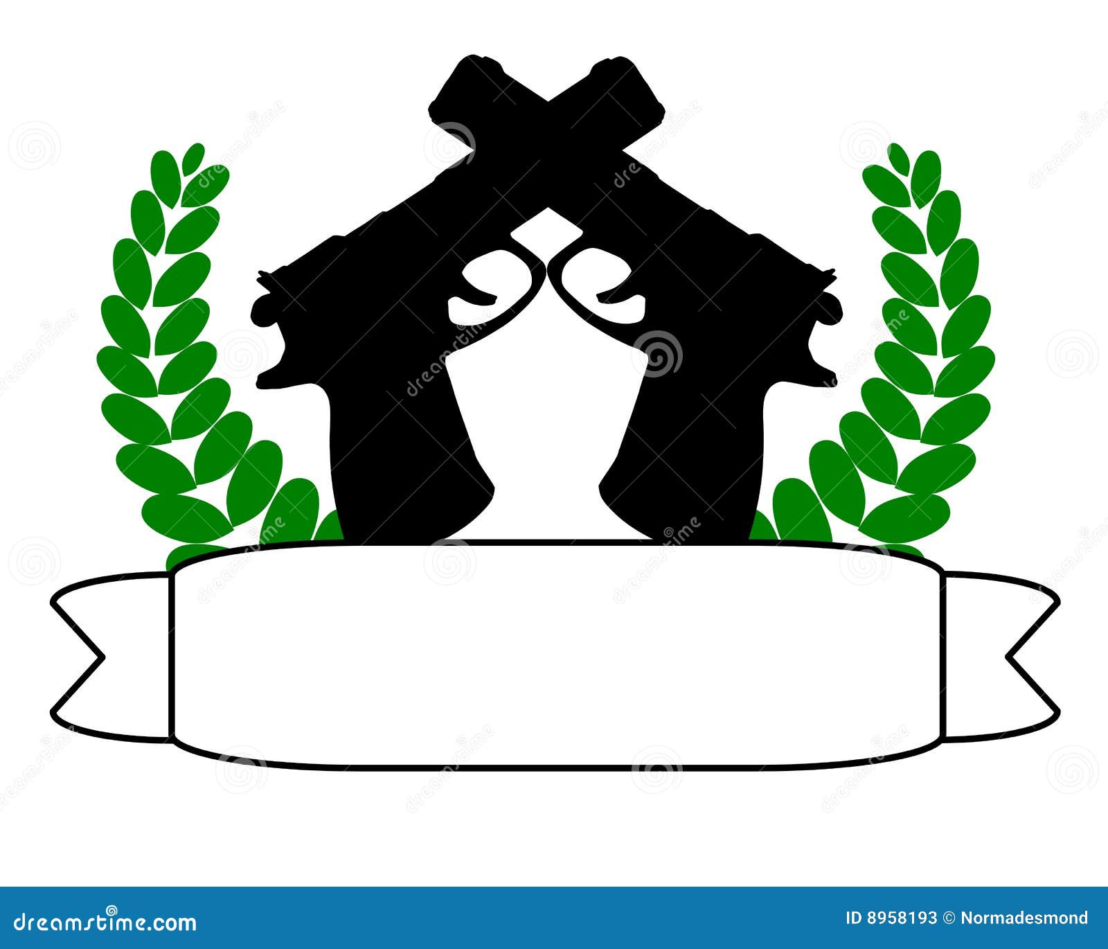Guns and banner stock illustration. Illustration of handgun - 8958193