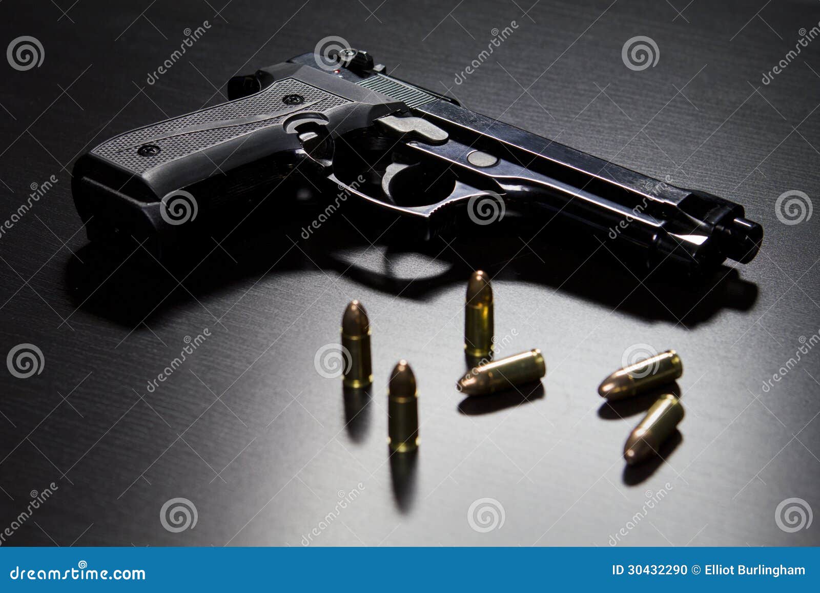 Guns and bullets stock photo. Image of criminal, money - 30432290