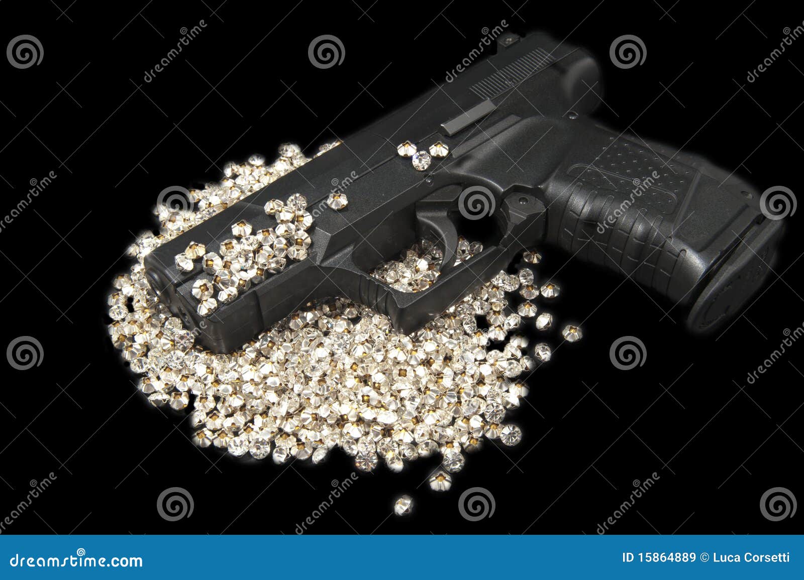 Guns and Diamonds stock image. Image of robbery, robber - 15864889