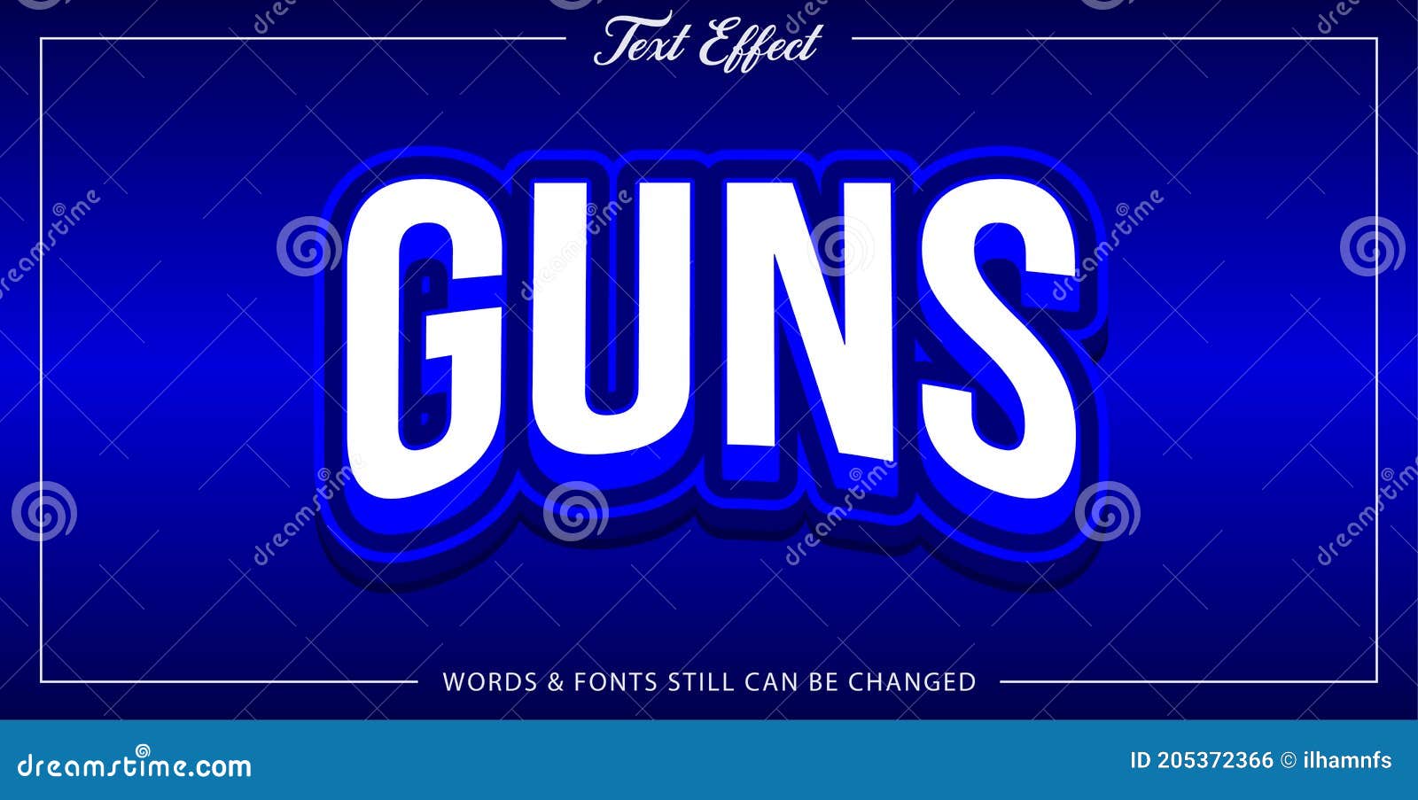 Guns Editable Text Effect Style Stock Vector - Illustration of sign ...