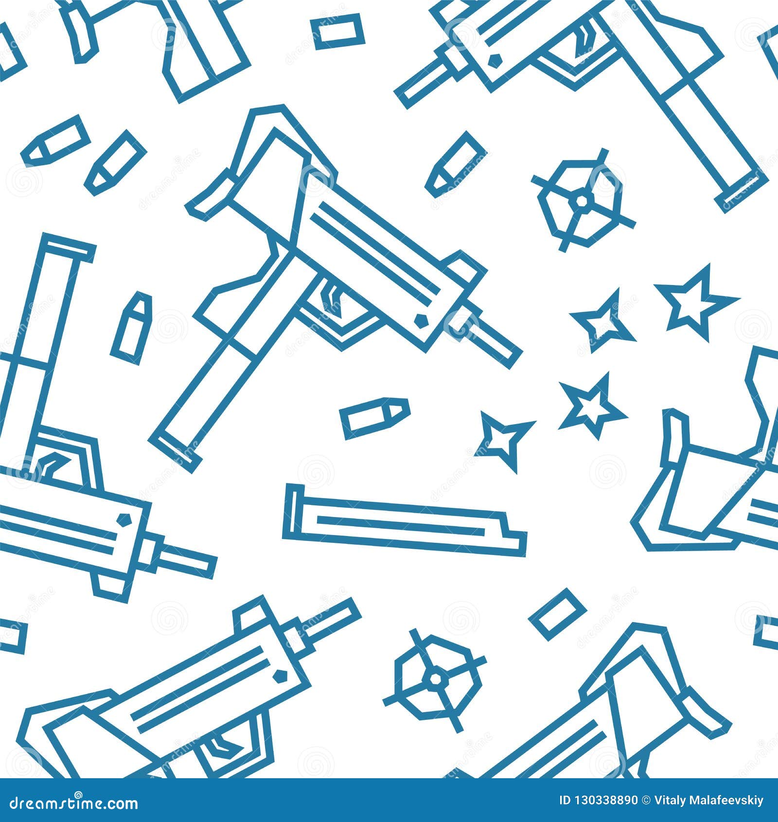 Guns Low Poly Seamless Pattern V2 White Background Stock Vector ...