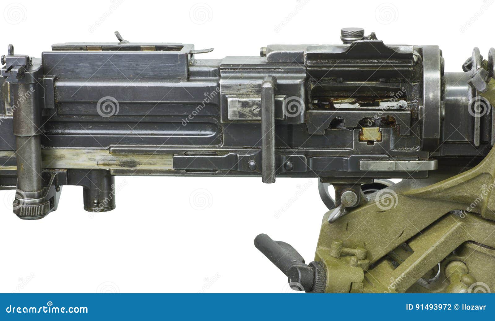Guns and Machine Gun on a White Background Stock Photo - Image of ...