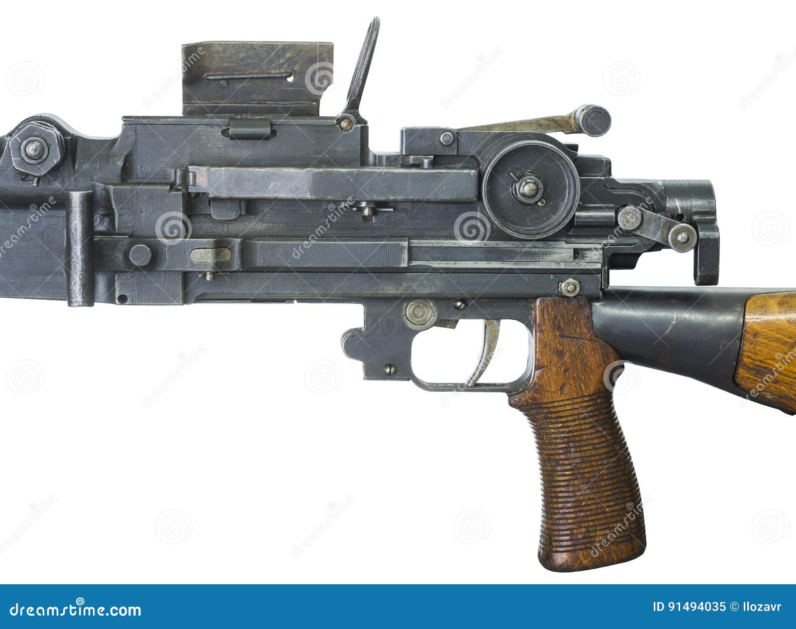 Guns and Machine Gun on a White Background Stock Image - Image of bolt ...