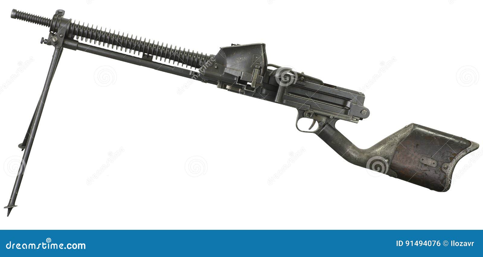 Guns and Machine Gun on a White Background Stock Photo - Image of ...