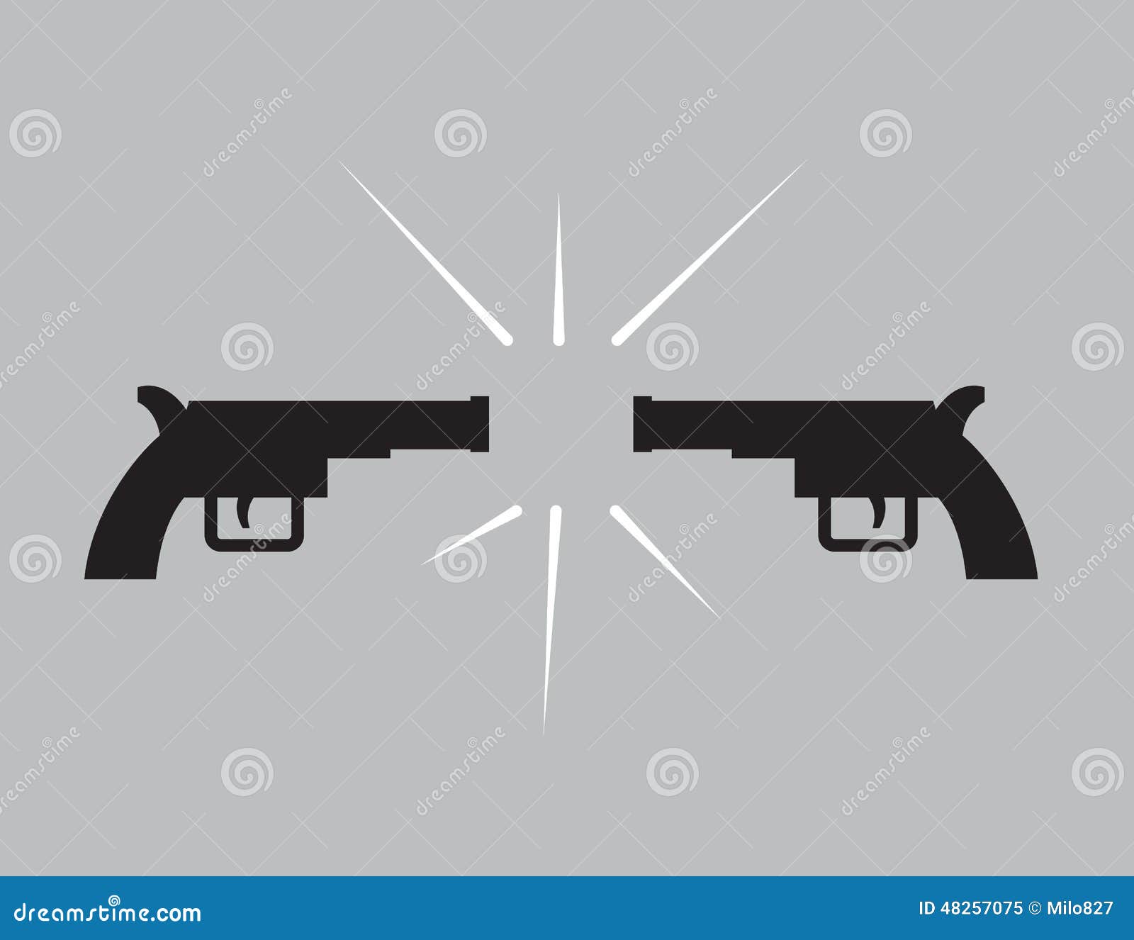 Guns Pointing Each Other stock vector. Illustration of robbery - 48257075
