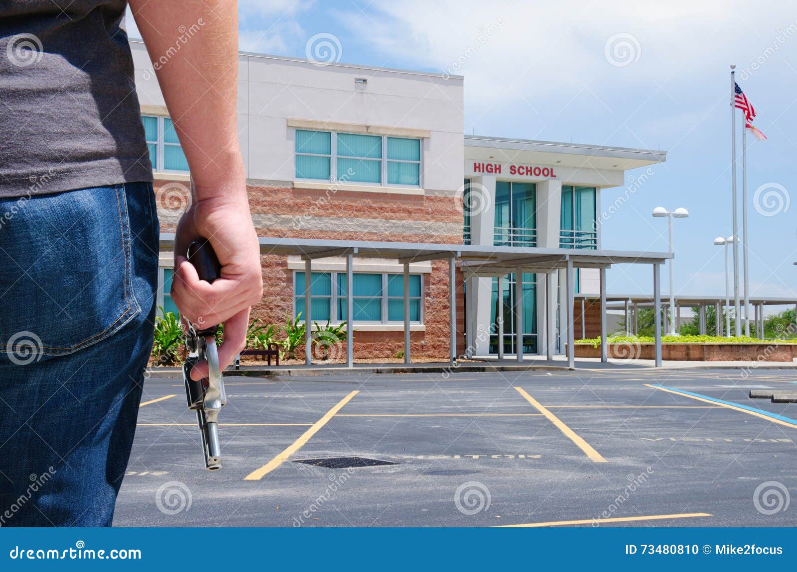 Guns in School Young Man with Gun at School Stock Photo - Image of high ...