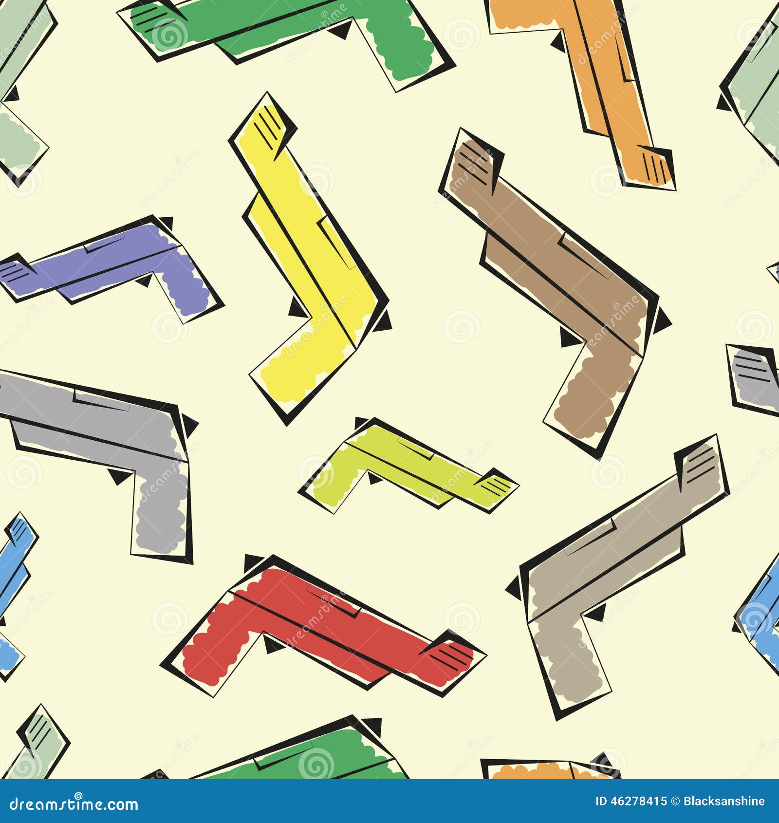 Guns seamless texture stock vector. Illustration of backdrop - 46278415